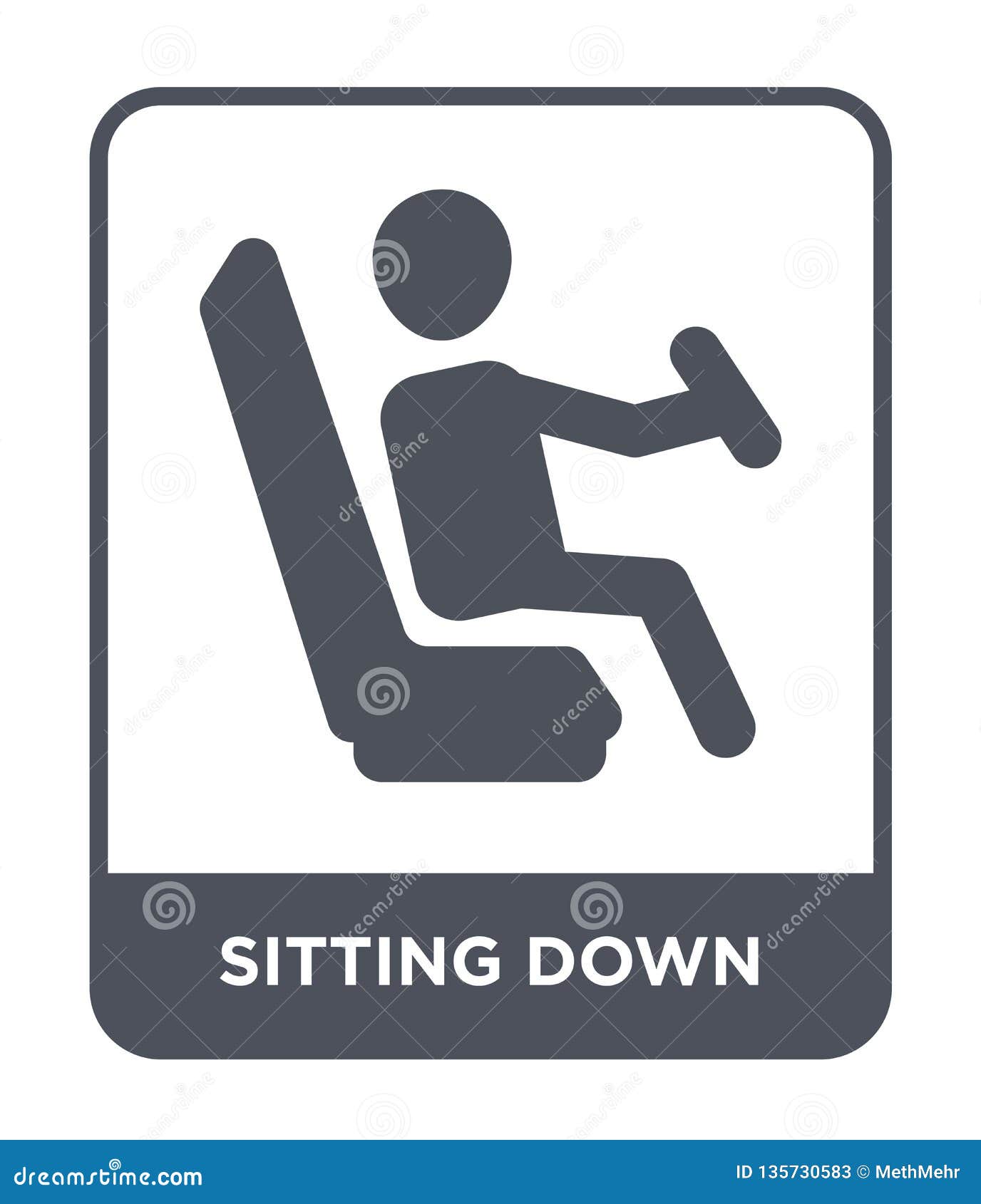 Sitting Down Icon in Trendy Design Style. Sitting Down Icon Isolated on ...