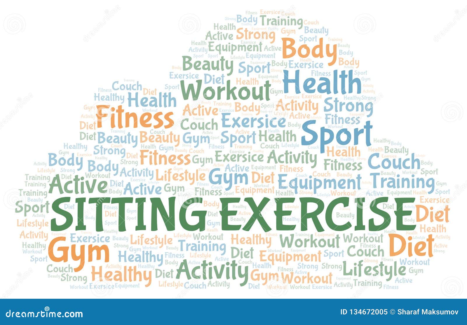 Sitting Exercise Word Cloud Stock Illustration - Illustration of ...