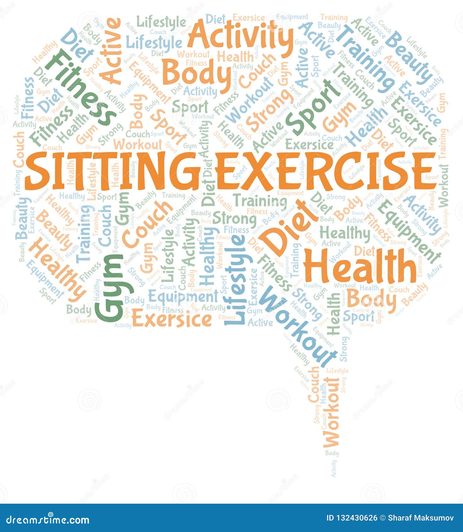 Sitting Exercise Word Cloud Stock Illustration - Illustration of font ...