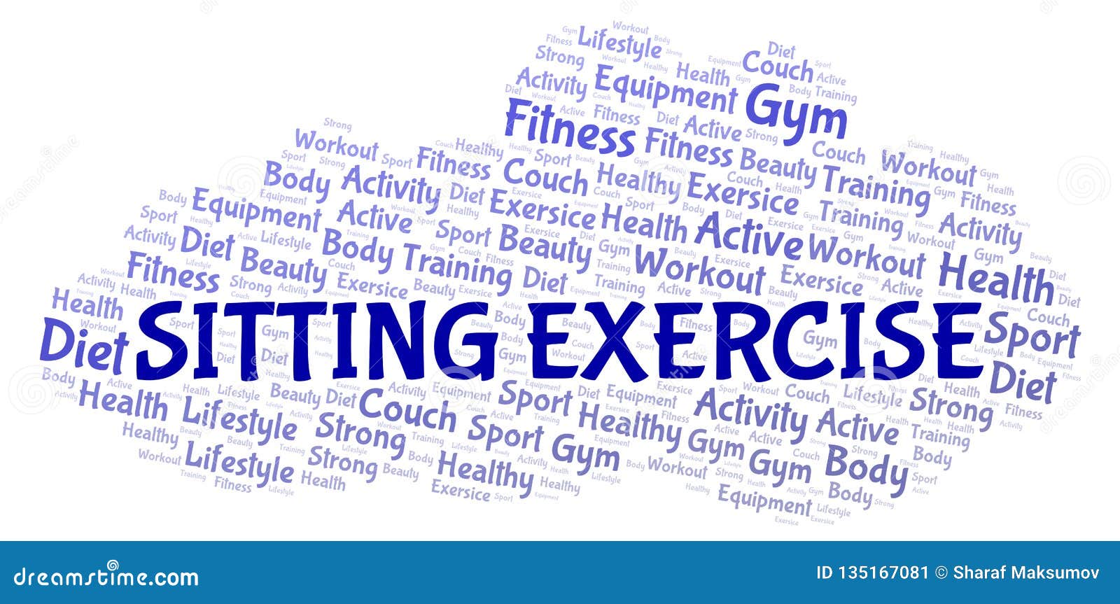Sitting Exercise Word Cloud Stock Illustration - Illustration of ...