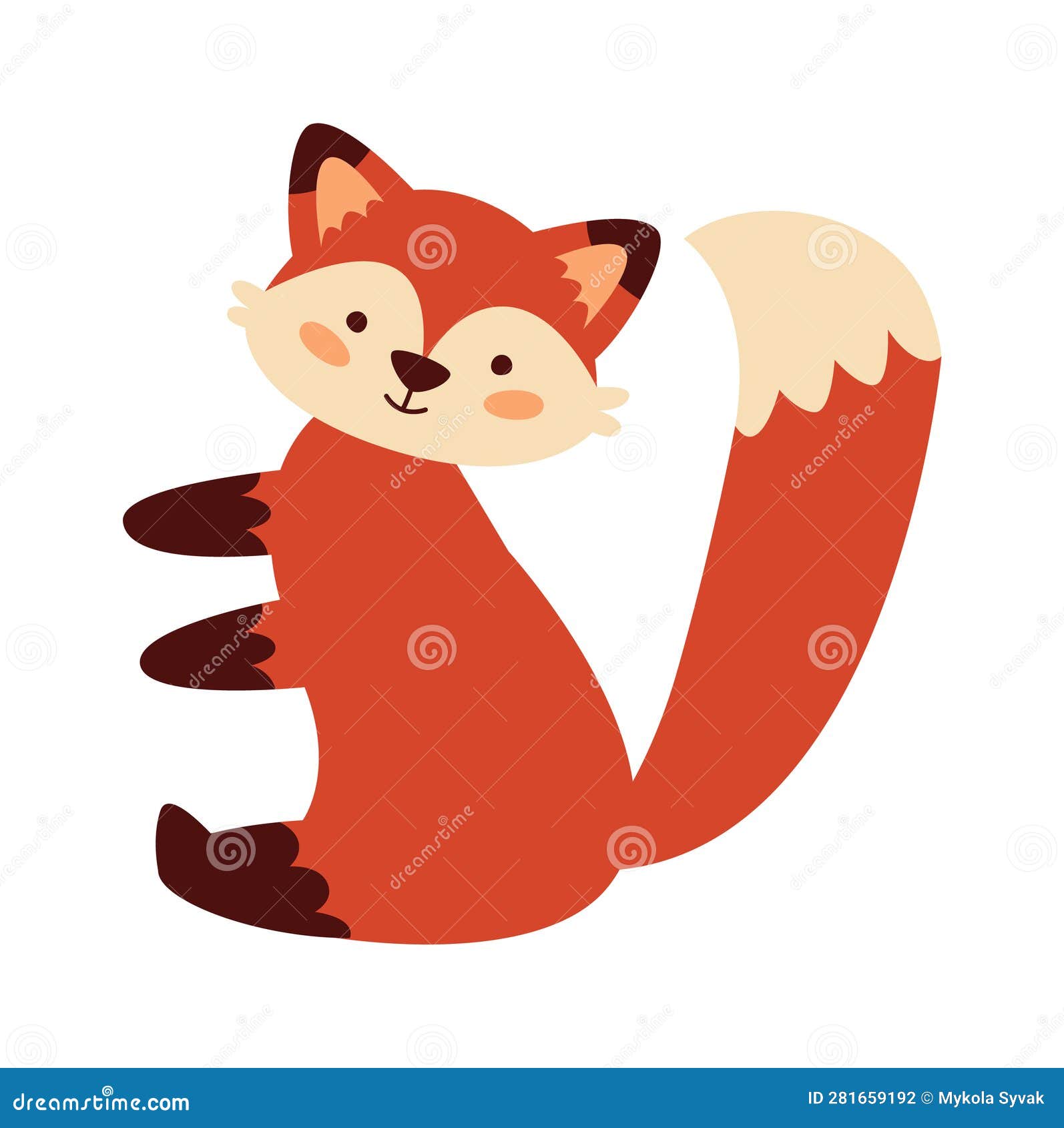 Sitting Fox Animal stock vector. Illustration of wild - 281659192