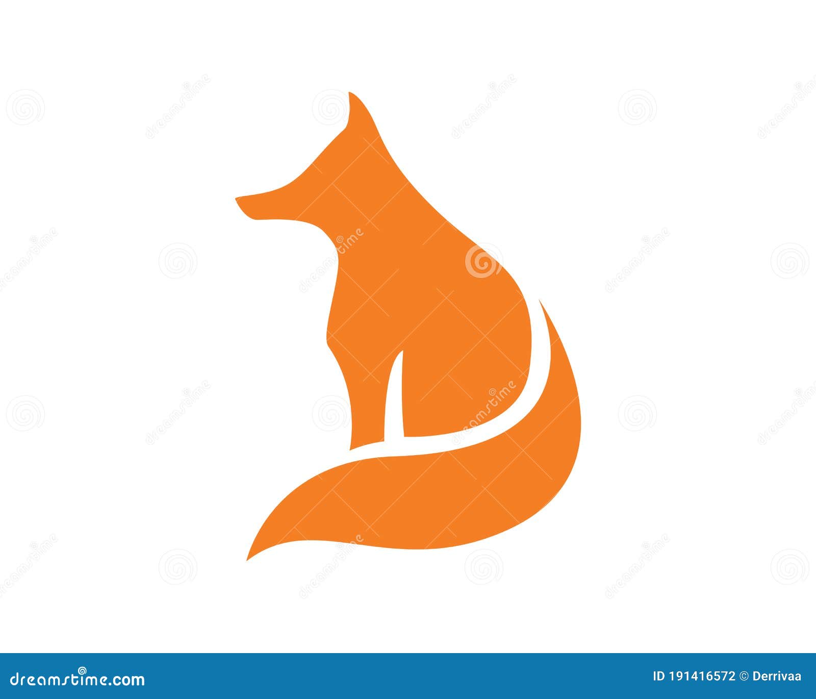 Sitting Fox Back View Vector Stock Vector - Illustration of sign ...