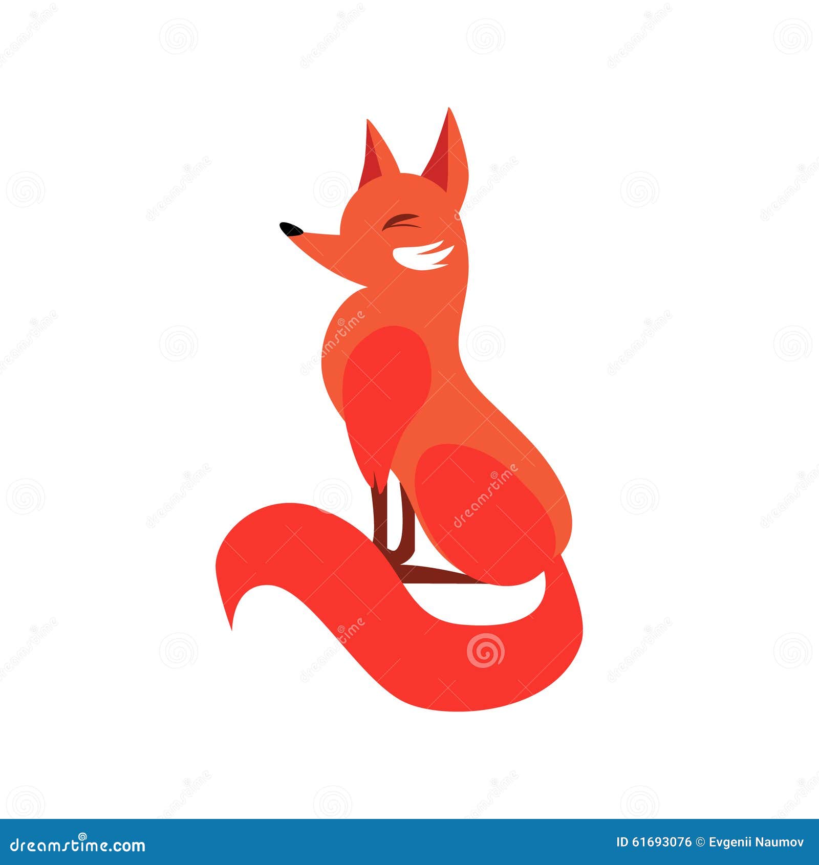 Sitting Fox In Flat Style. Vector Illustration Stock Vector - Image ...