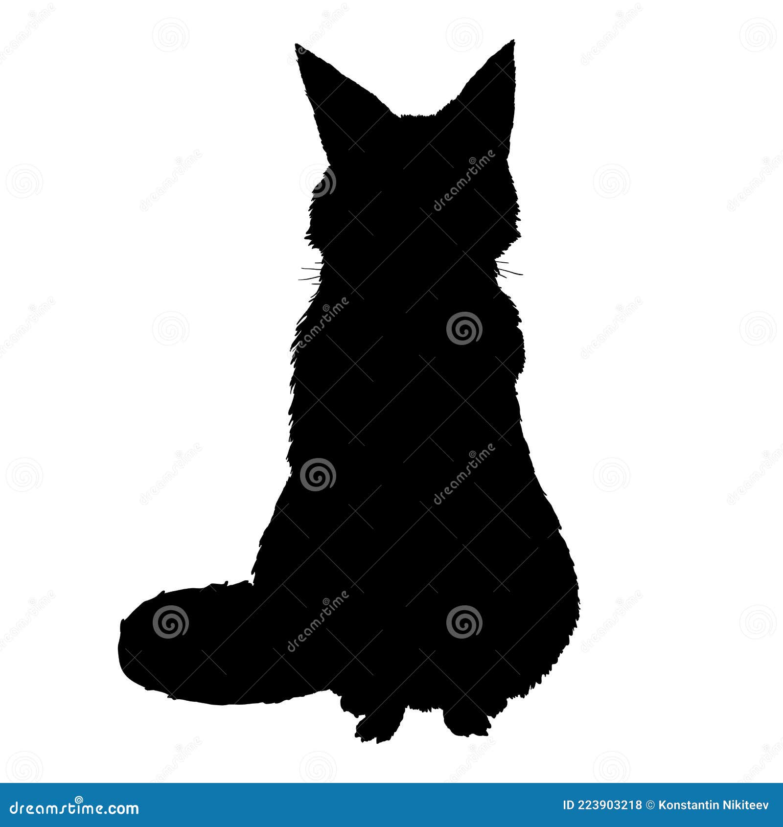 Sitting Fox. Front View. Vector Illustration Stock Vector ...