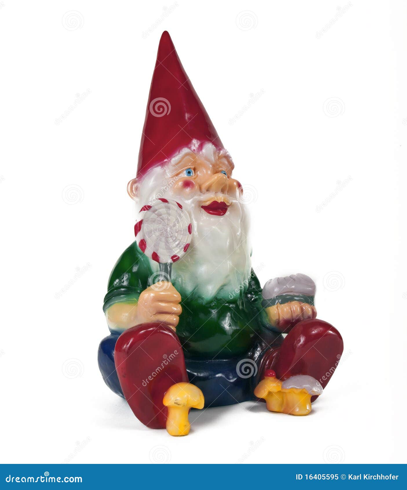 SItting Garden Gnome_1 stock image. Image of green, colorful - 16405595