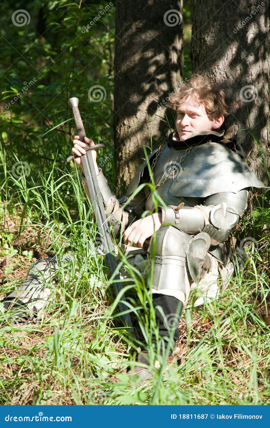 Sitting Knight stock image. Image of color, knight, military - 18811687
