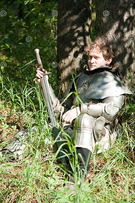 Sitting Knight stock image. Image of color, knight, military - 18811687