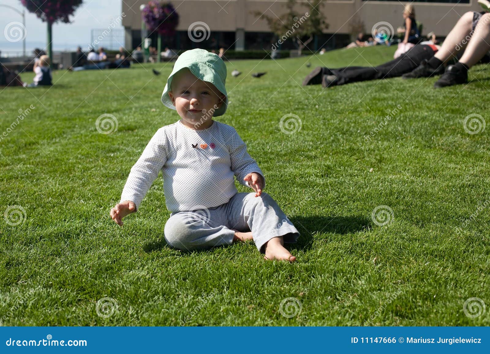 Sitting on the lawn stock photo. Image of attractive - 11147666