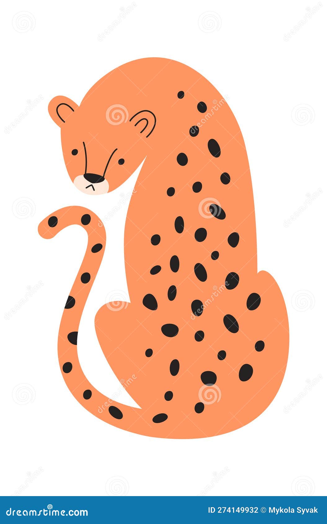Sitting Leopard Animal stock vector. Illustration of wild - 274149932