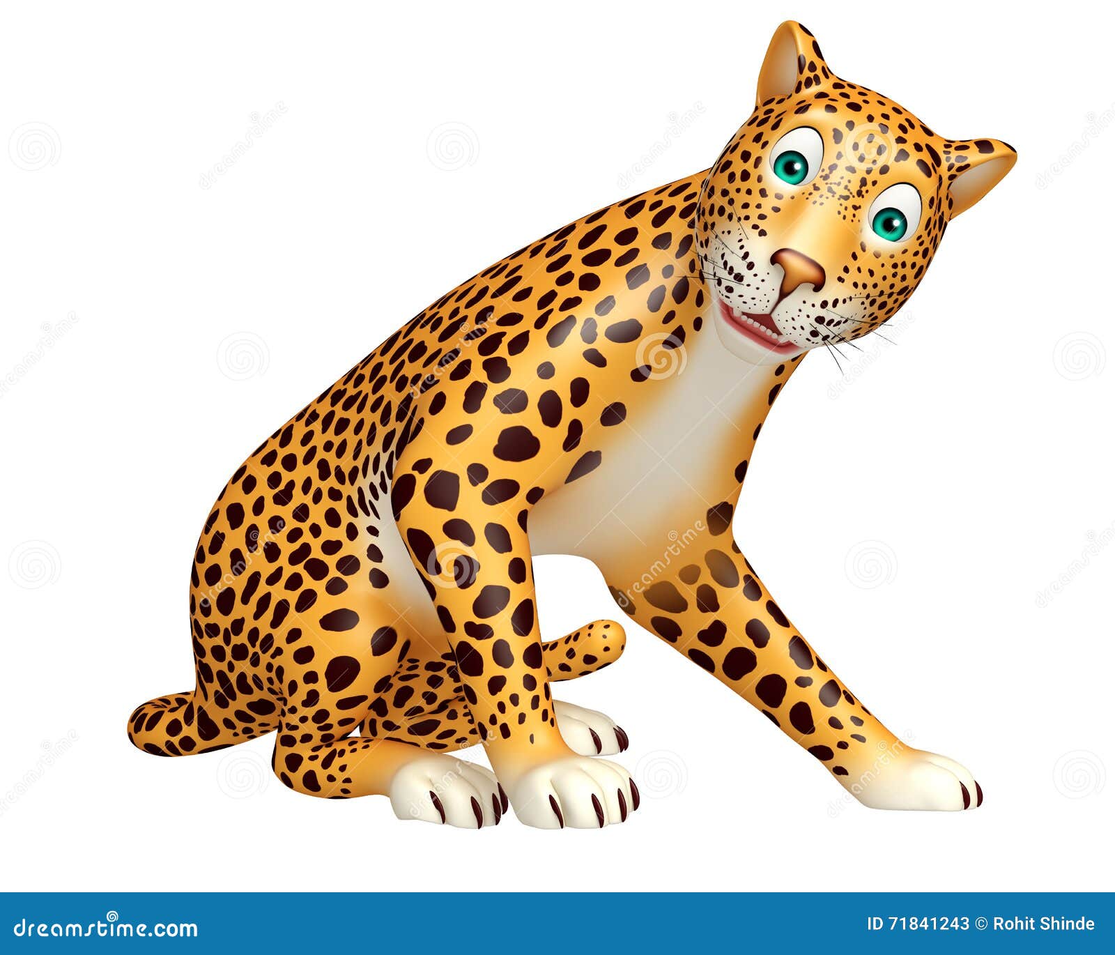 Sitting Leopard Cartoon Character Stock Illustration - Illustration of ...