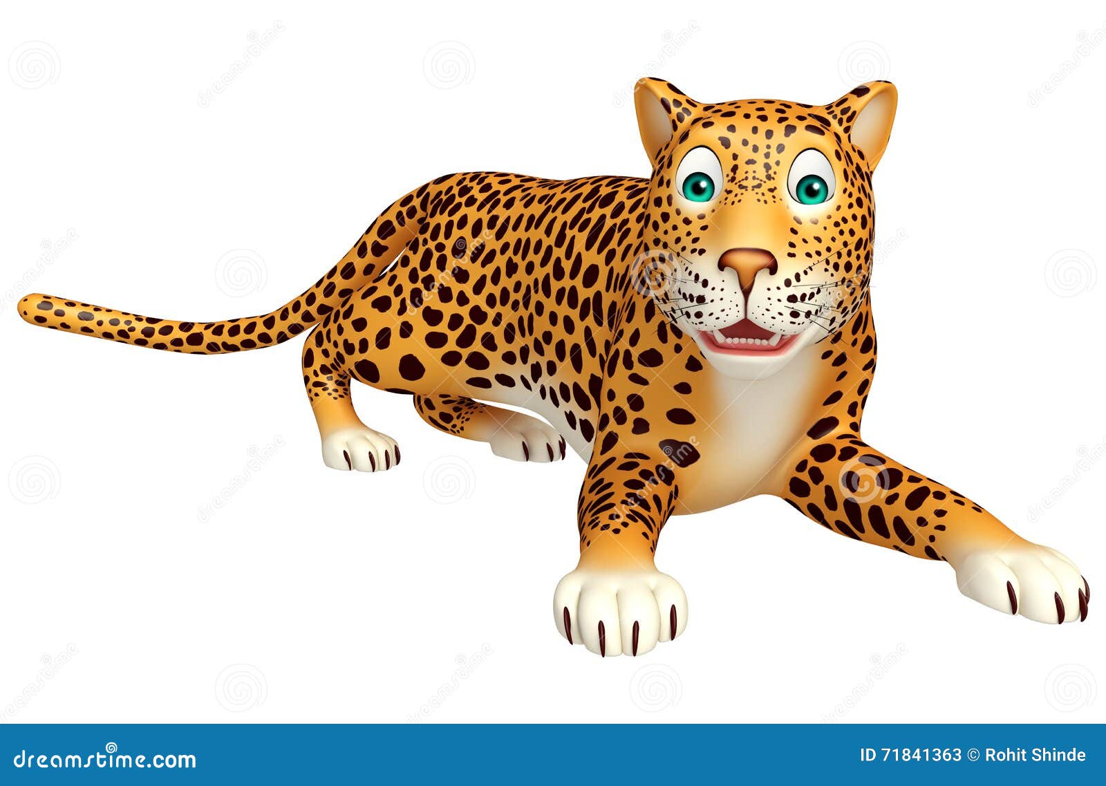 Sitting Leopard Cartoon Character Stock Illustration - Illustration of ...
