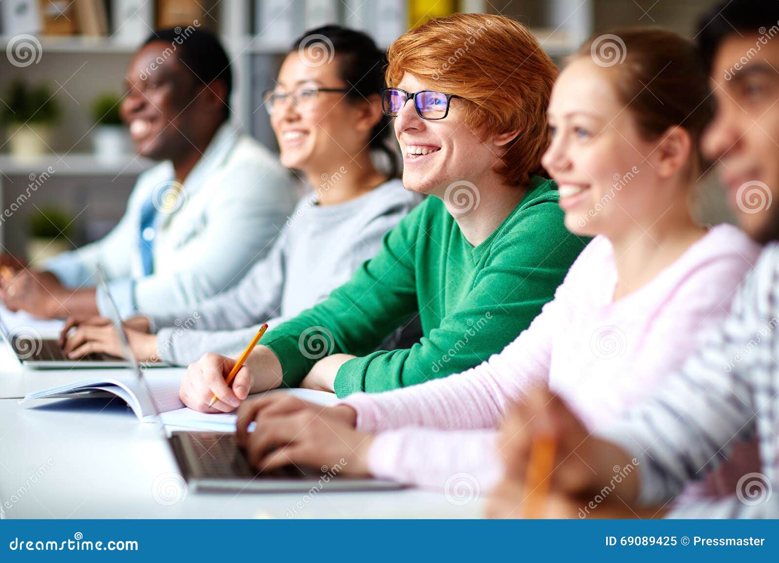 Sitting at lesson stock image. Image of lecture, multiethnic - 69089425