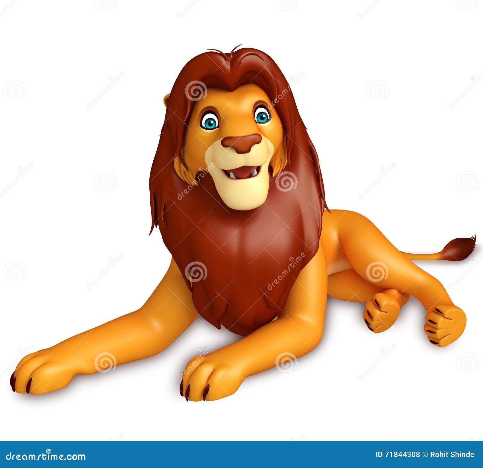 Sitting Lion Cartoon Character Stock Illustration - Illustration of ...