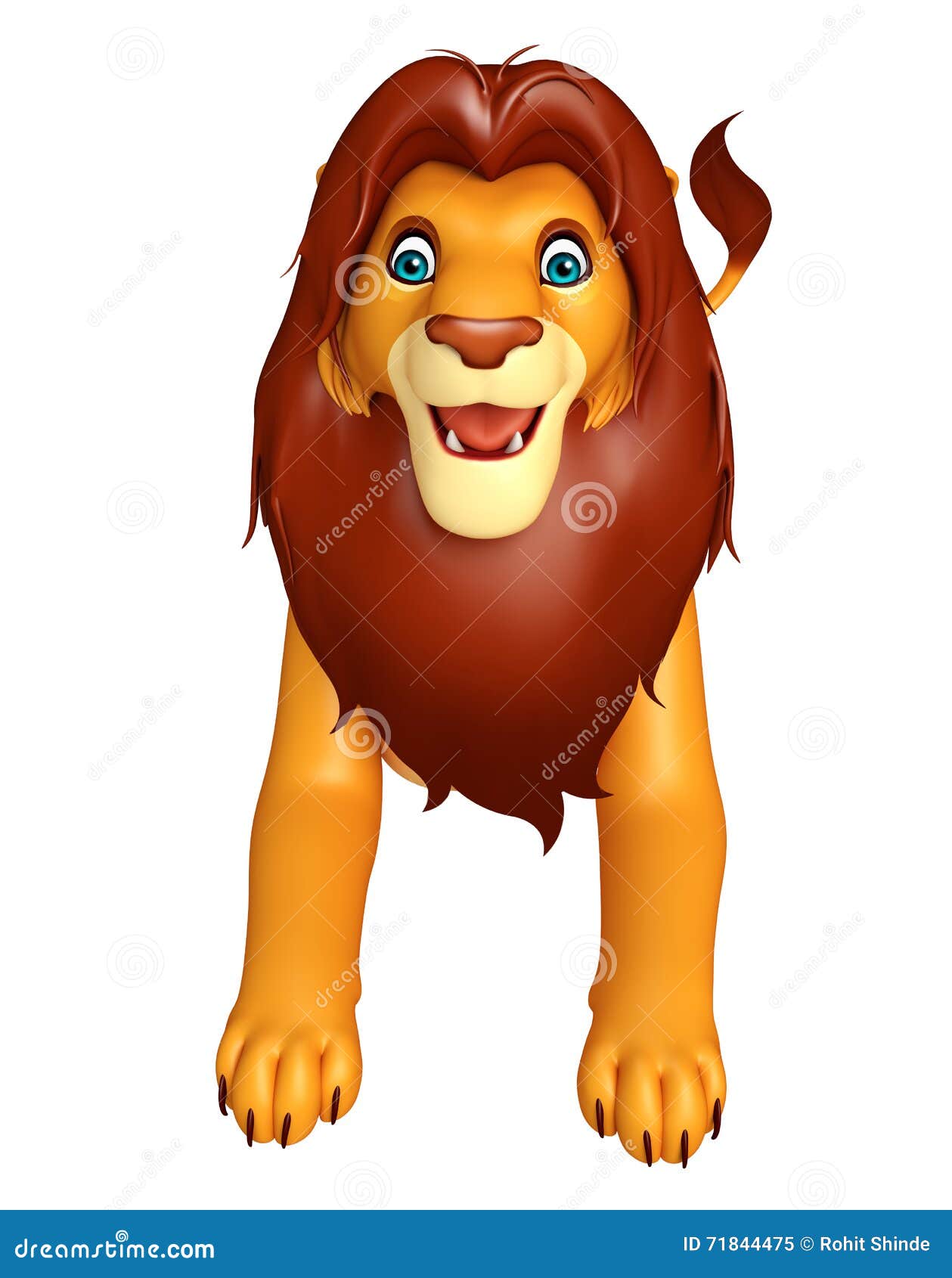 Sitting Lion Cartoon Character Stock Illustration - Illustration of ...