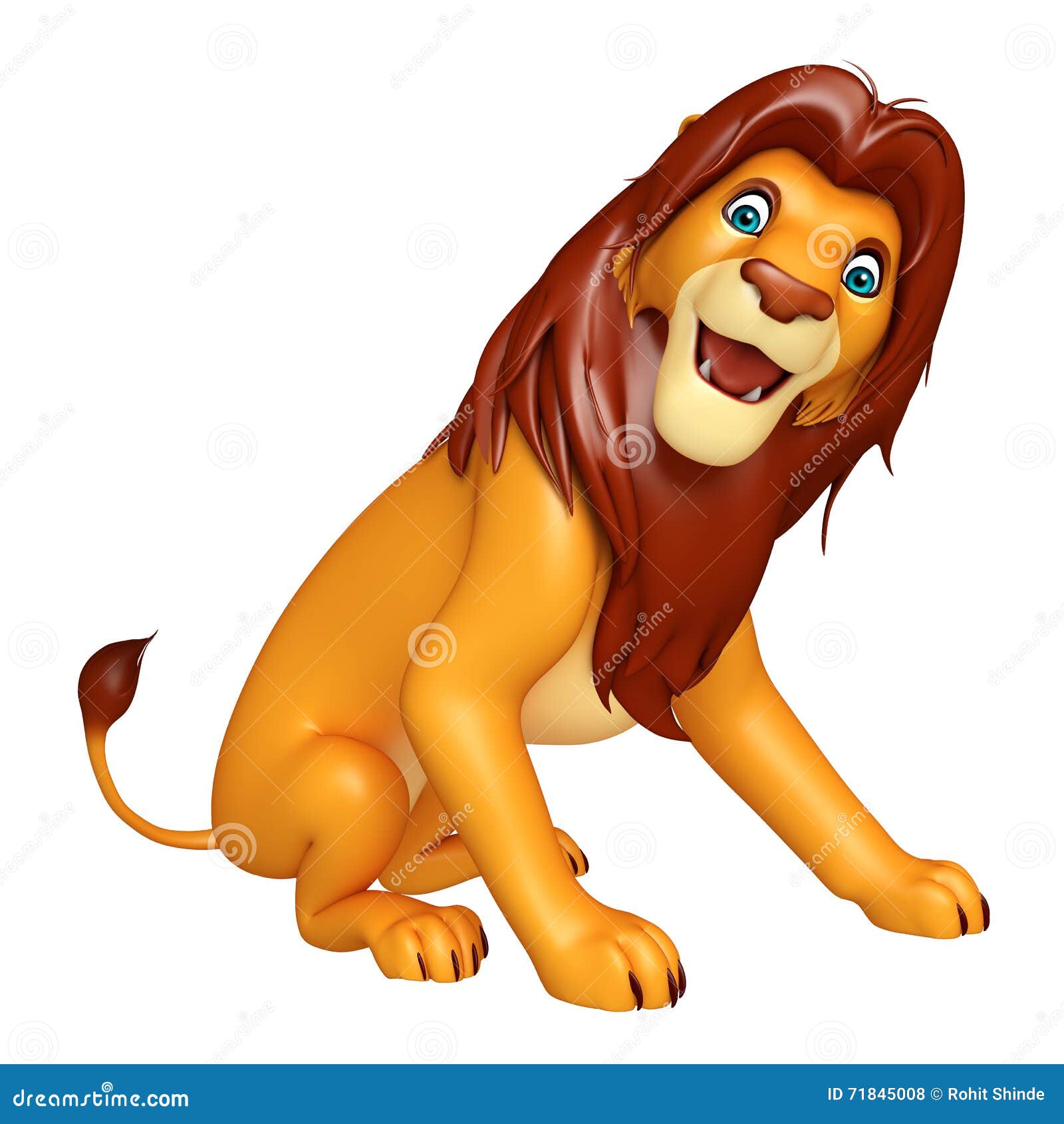 Sitting Lion Cartoon Character Stock Illustration - Illustration of ...