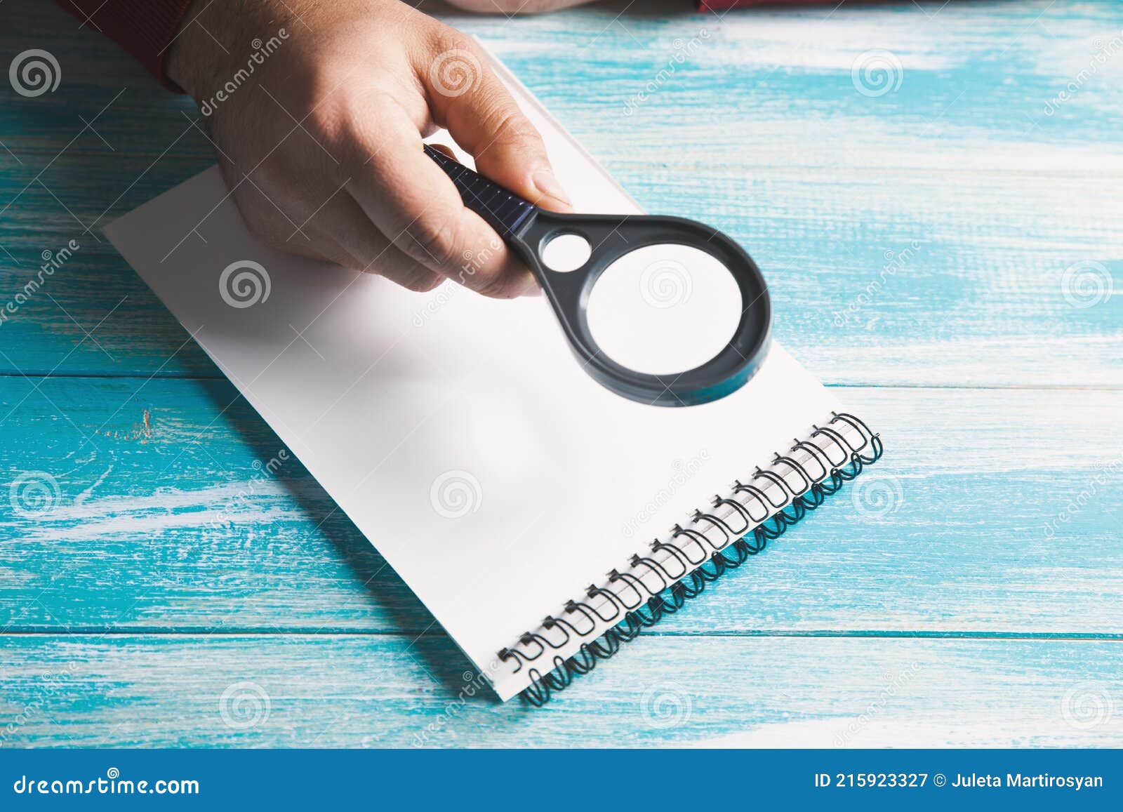 Magnifying Glass Looking at Notebook Stock Image - Image of computer ...