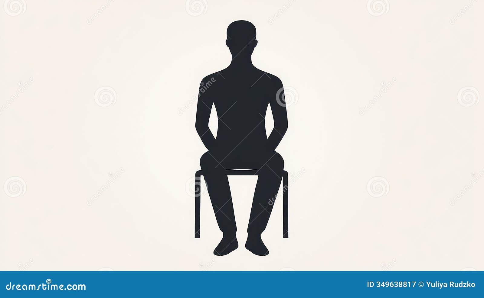 Sitting Man Icon - Isolated Stickman Pictogram for User Interfaces, Web ...