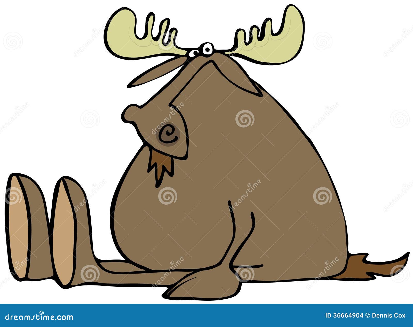 Sitting moose stock illustration. Illustration of cartoon - 36664904