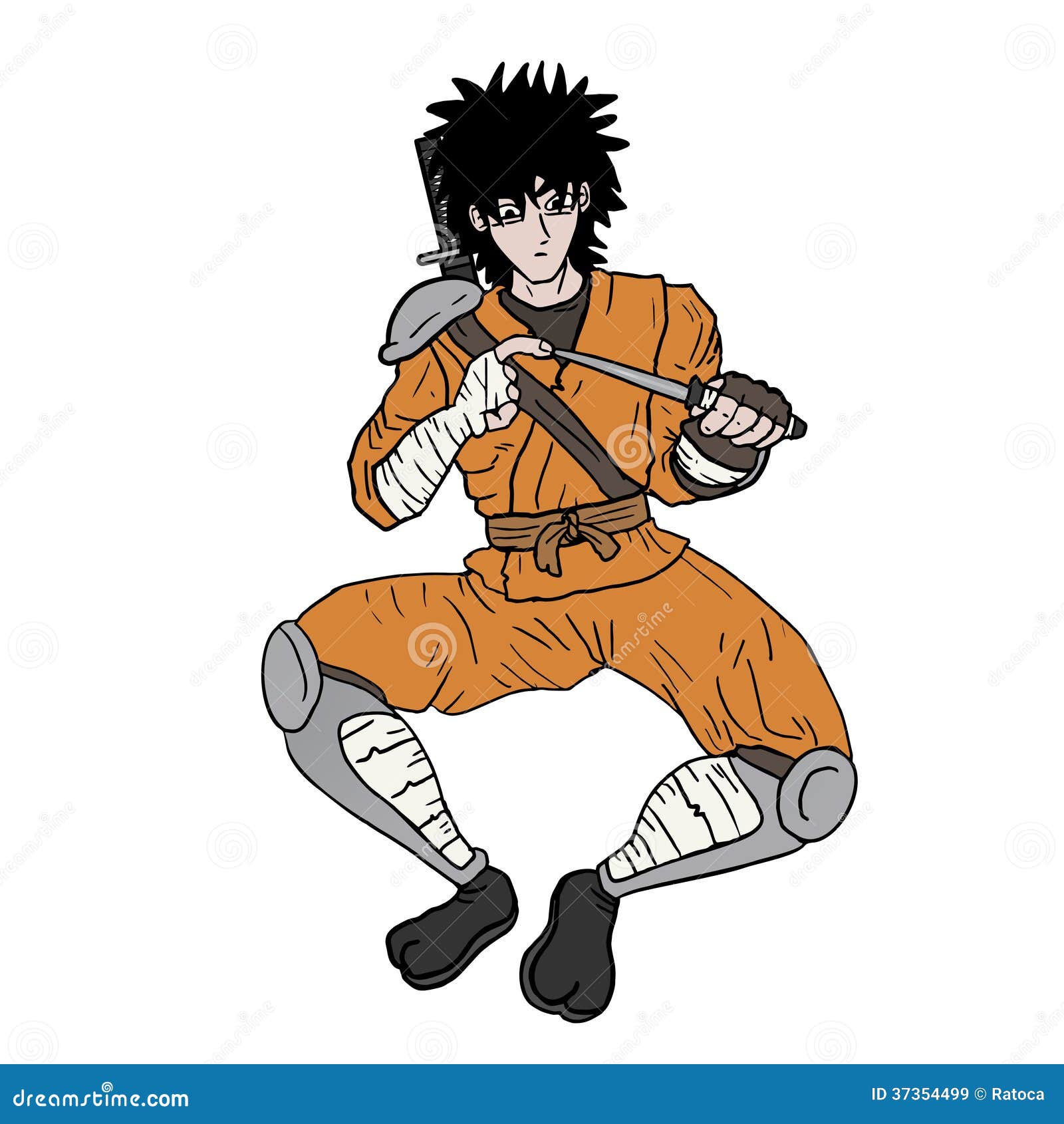 Sitting ninja stock vector. Illustration of dangerous - 37354499
