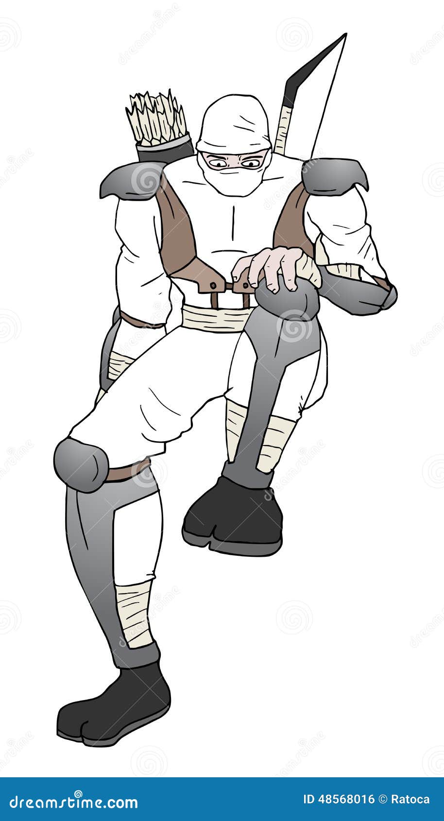 Sitting ninja stock vector. Illustration of fighter, medieval - 48568016