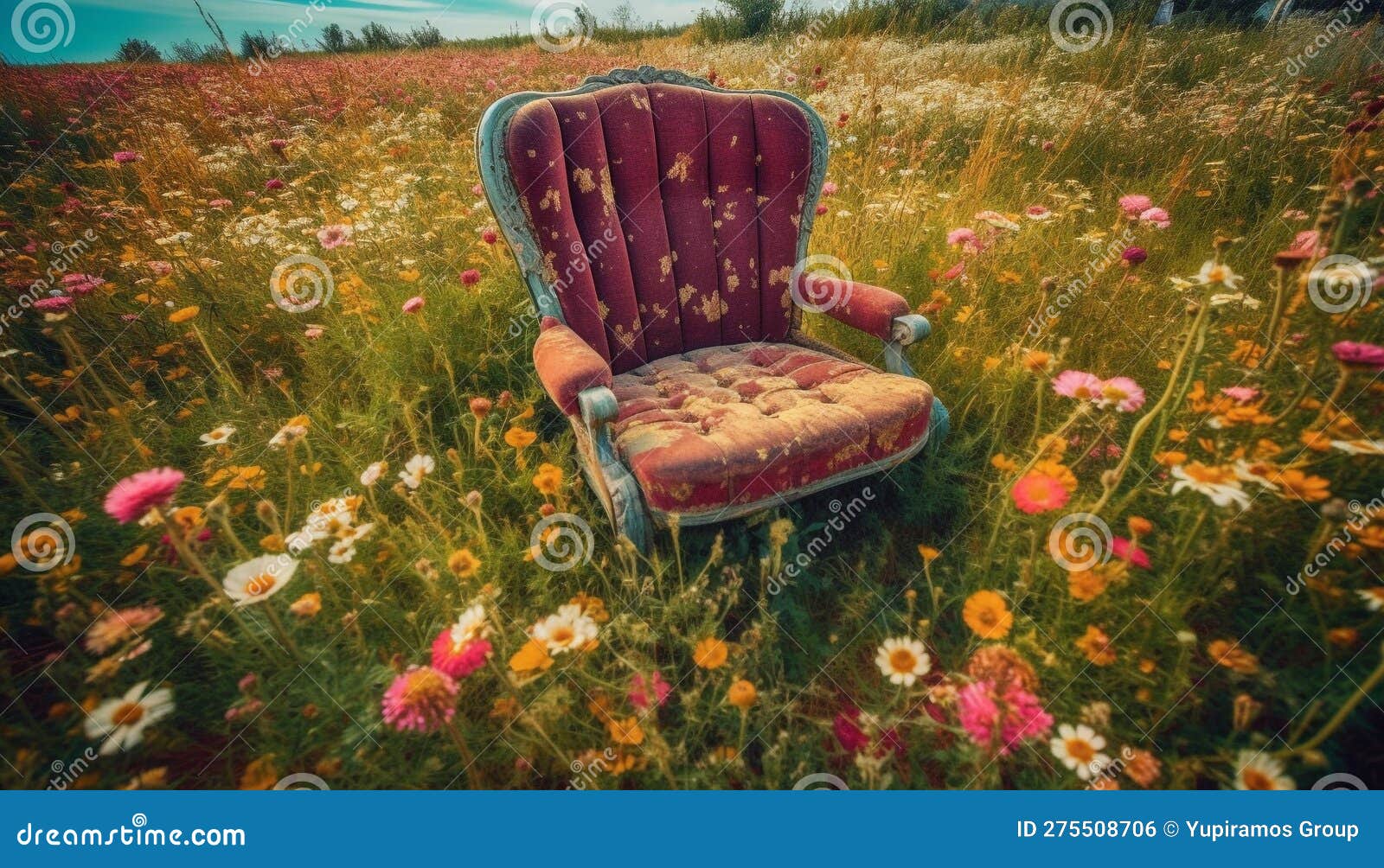 Sitting in an Old Chair, Surrounded by Nature Generated by AI Stock ...
