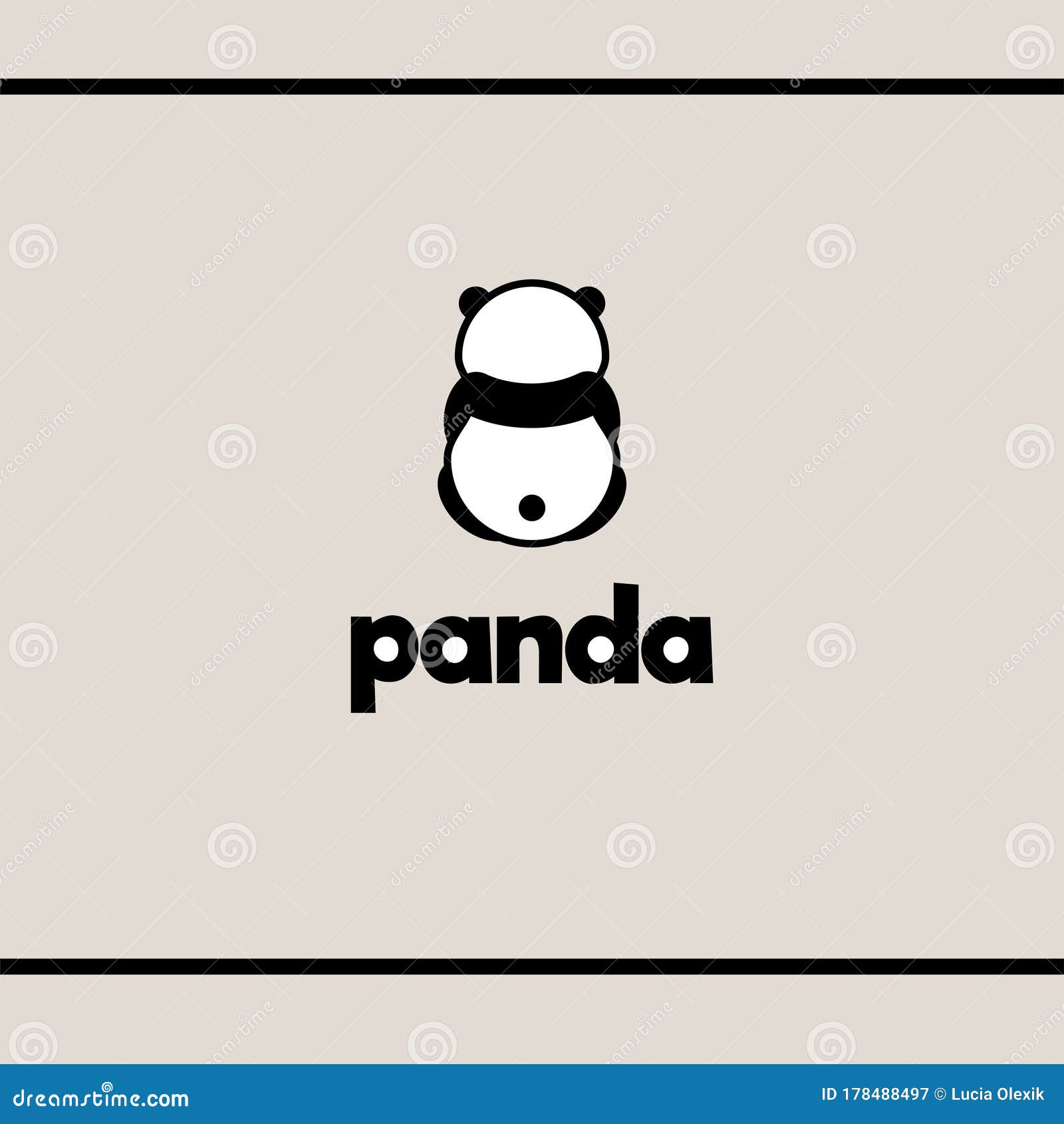 Sitting Panda. Back View Lonely Panda Stock Illustration - Illustration ...