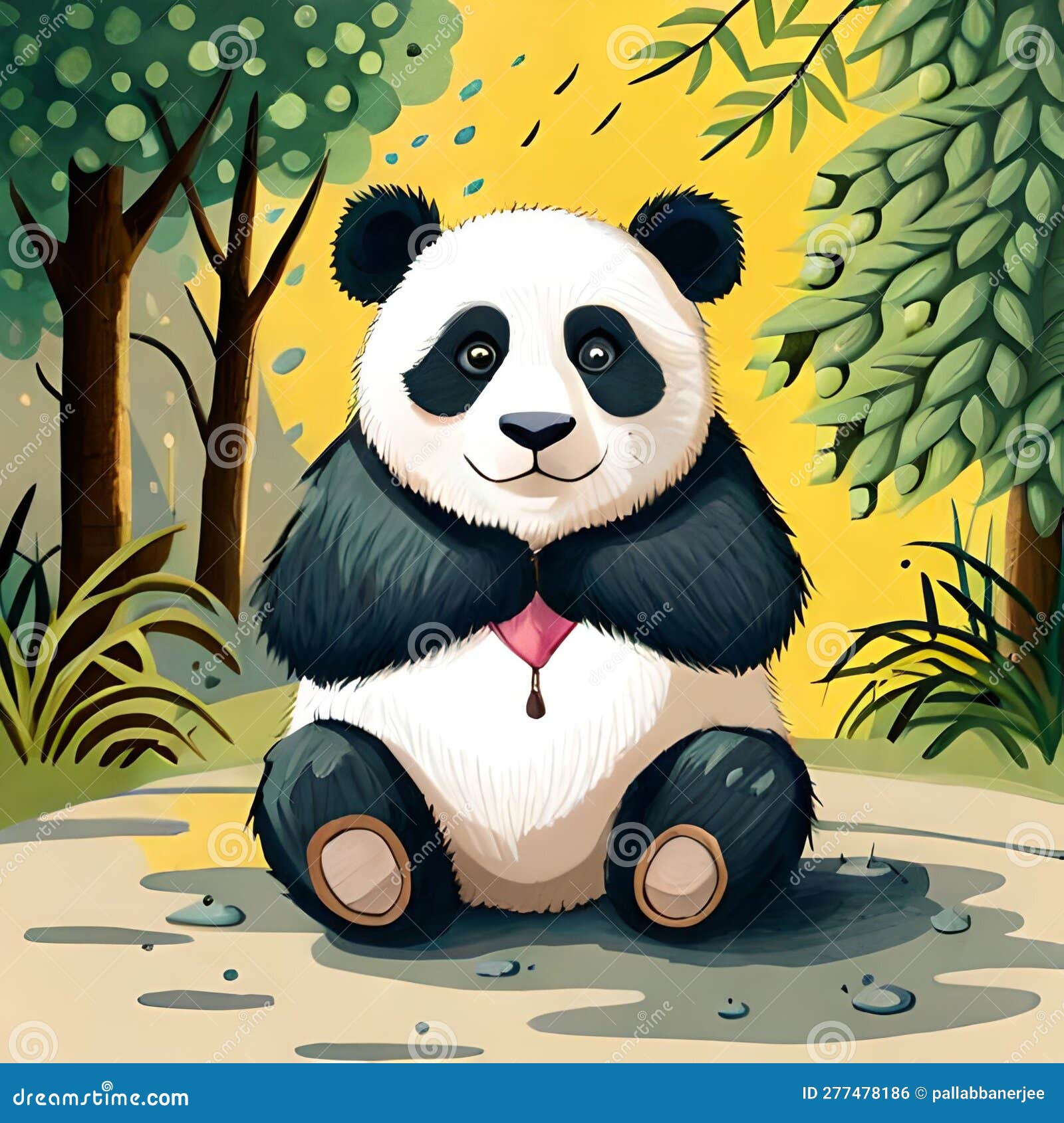 Sitting Panda stock illustration. Illustration of isolated - 277478186