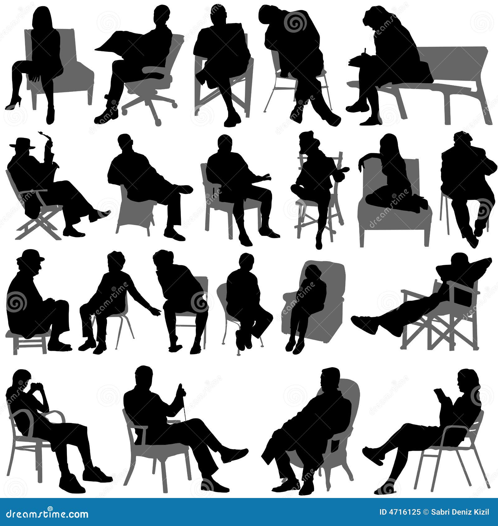 Sitting people vector stock vector. Illustration of crowd - 4716125