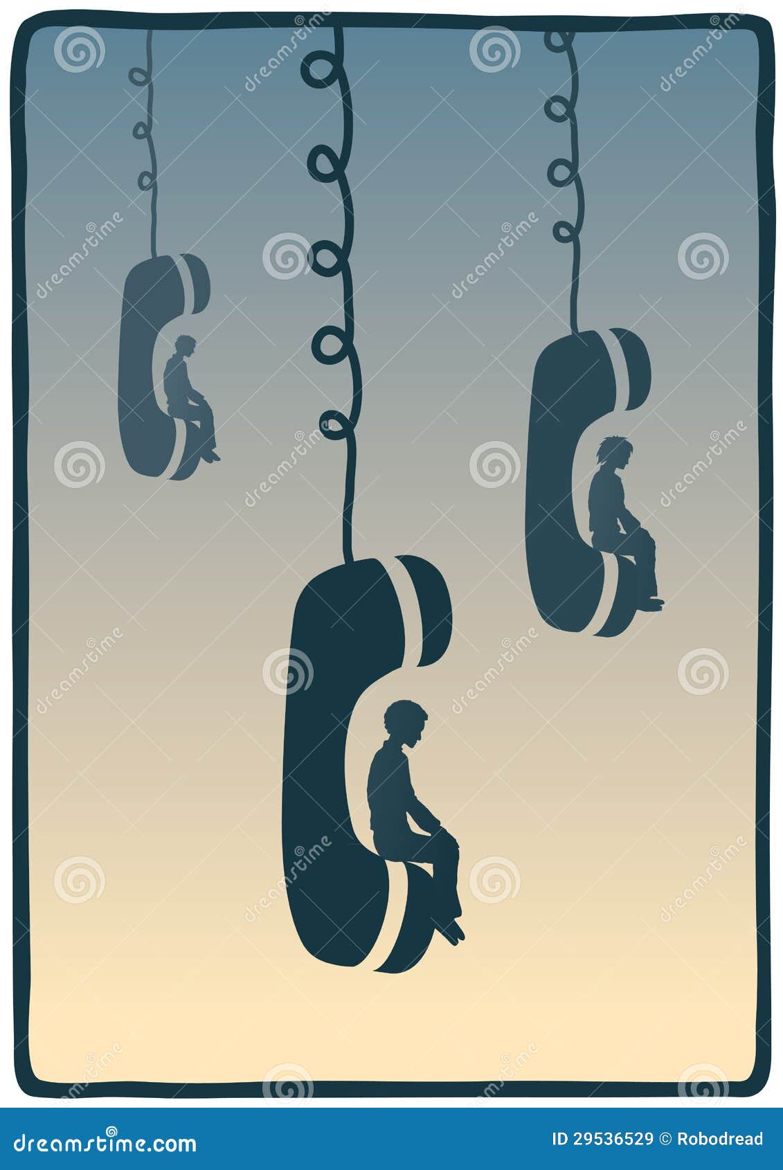 Sitting on the phone stock vector. Illustration of network - 29536529
