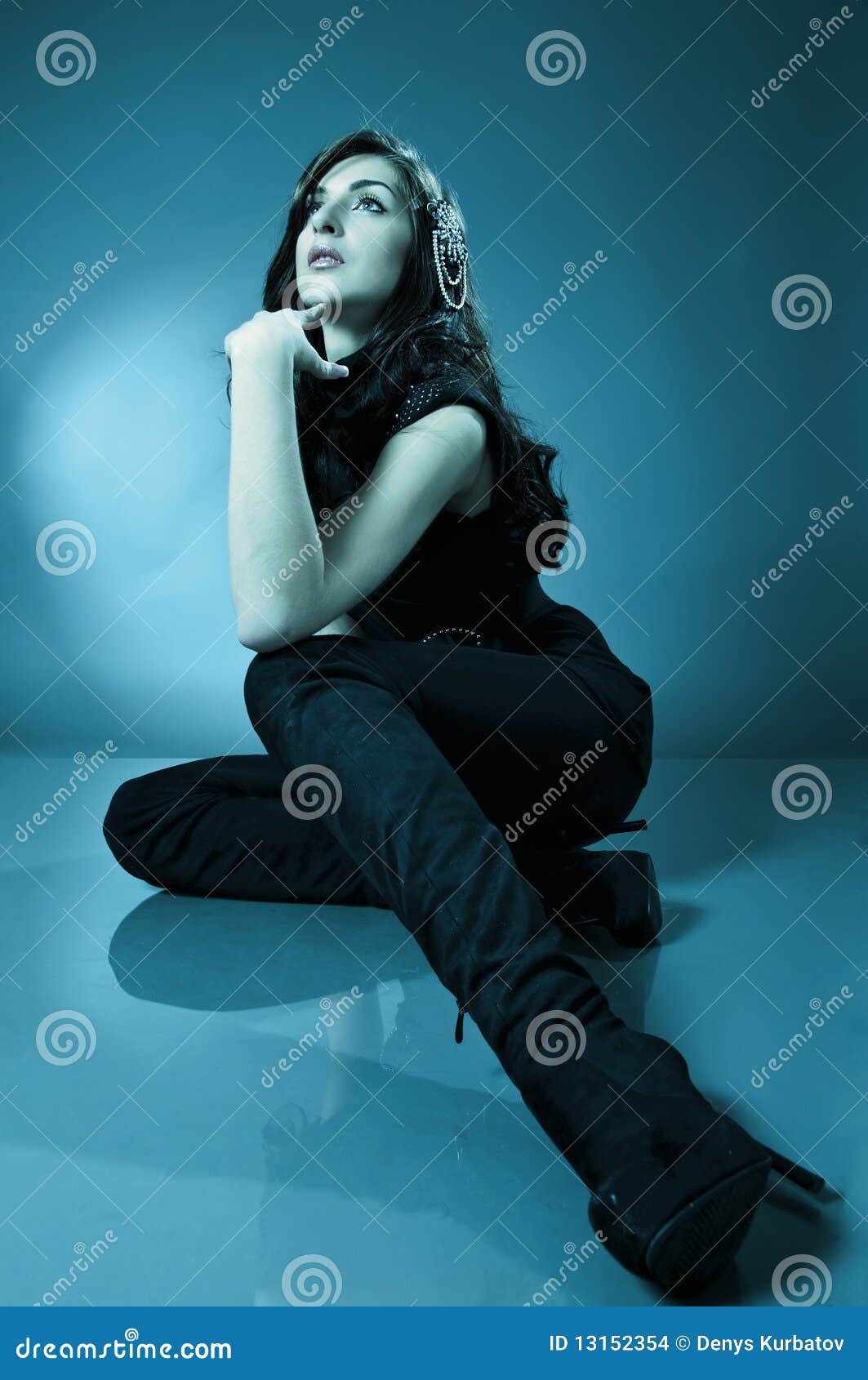 Sitting pose stock photo. Image of grey, chamois, colour - 13152354