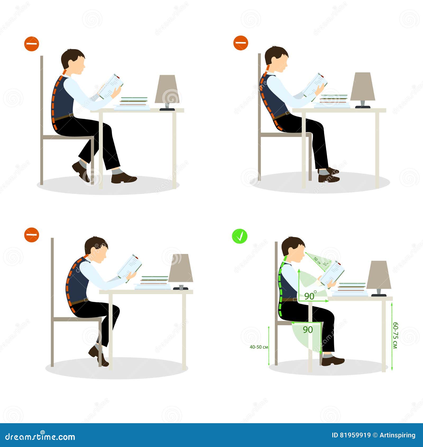 Sitting posture set. stock vector. Illustration of flat - 81959919