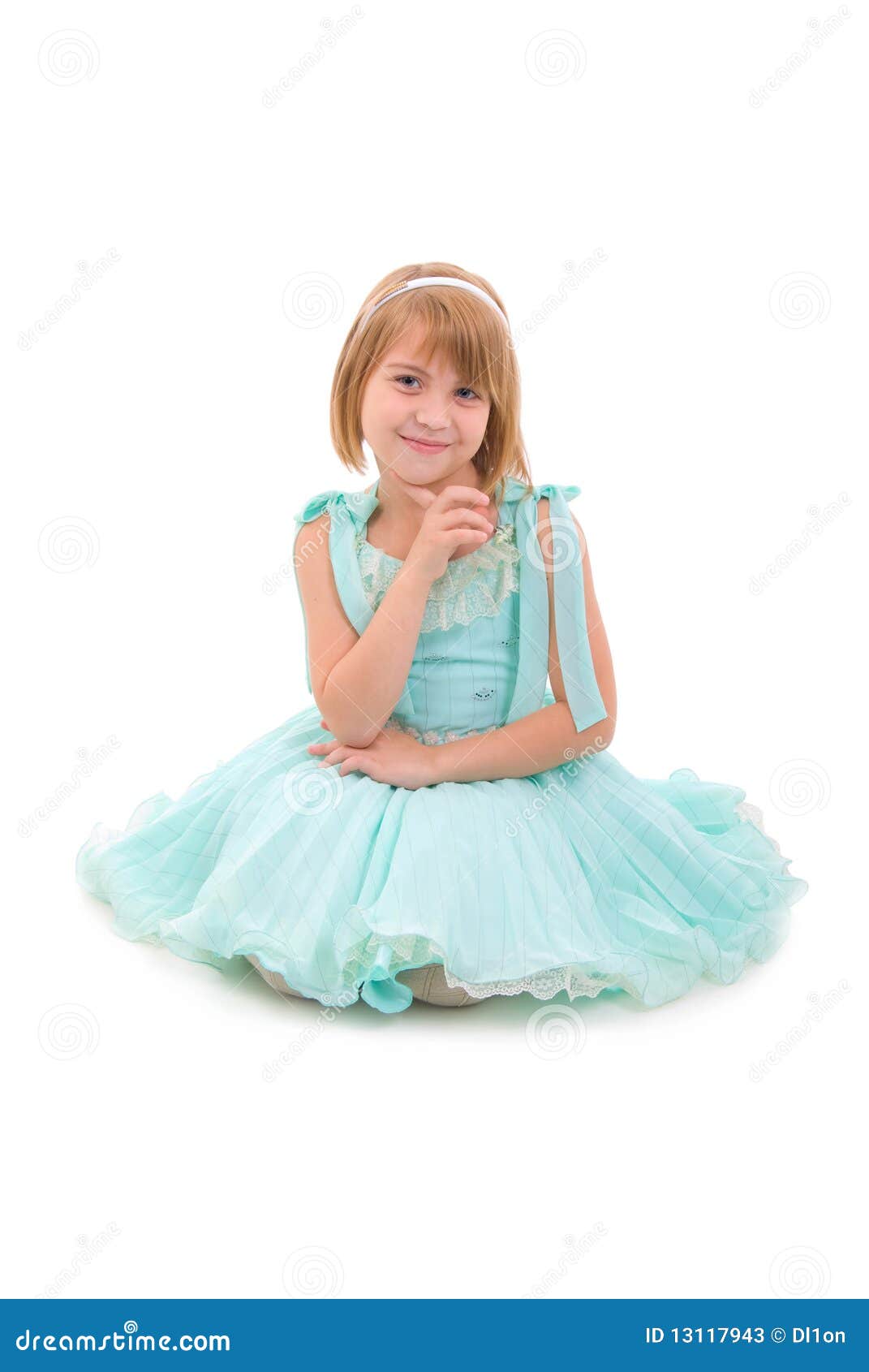 Sitting Princess Girl. stock image. Image of female, modern - 13117943