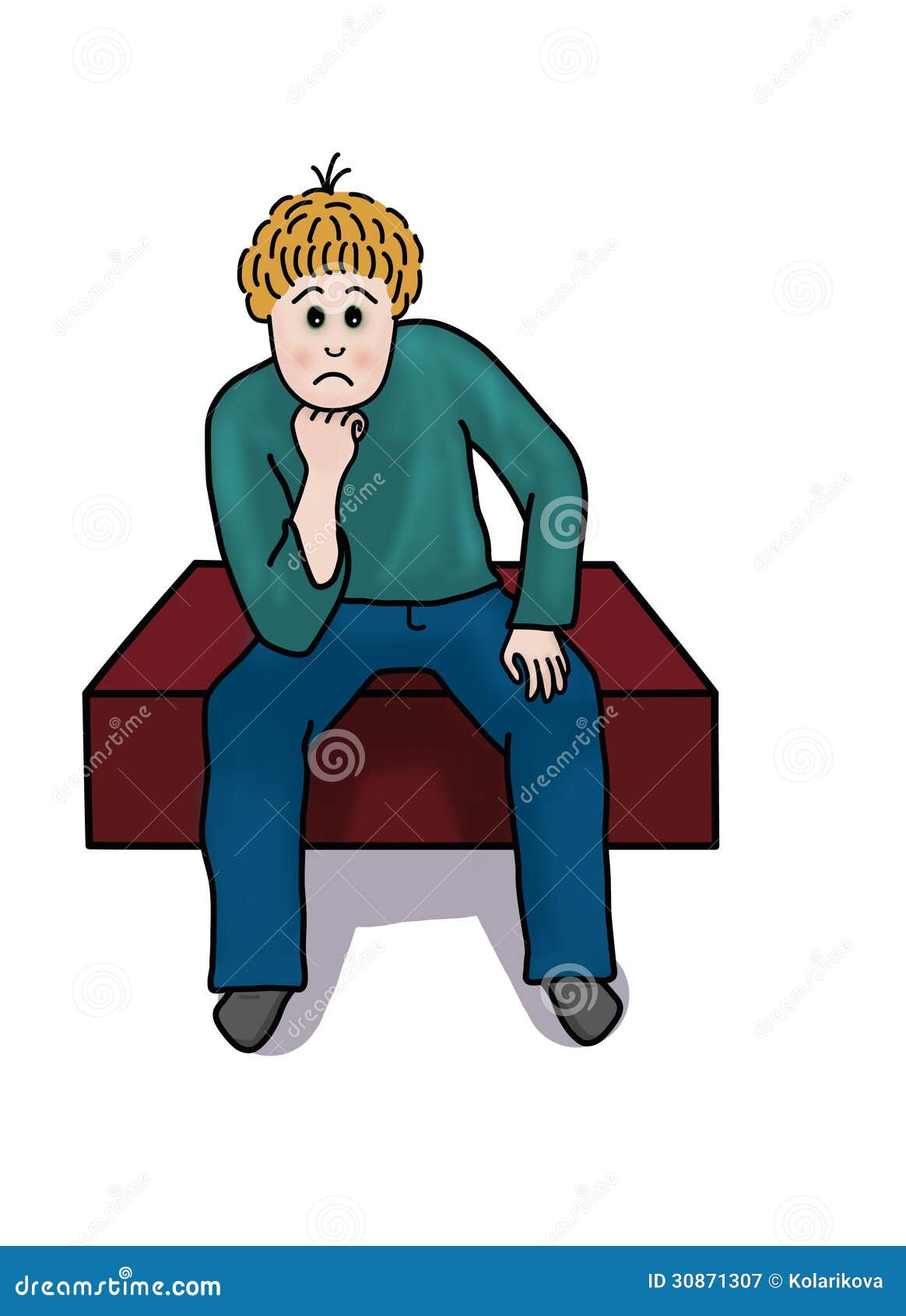 Sitting Sad Man Royalty-Free Stock Photography | CartoonDealer.com ...