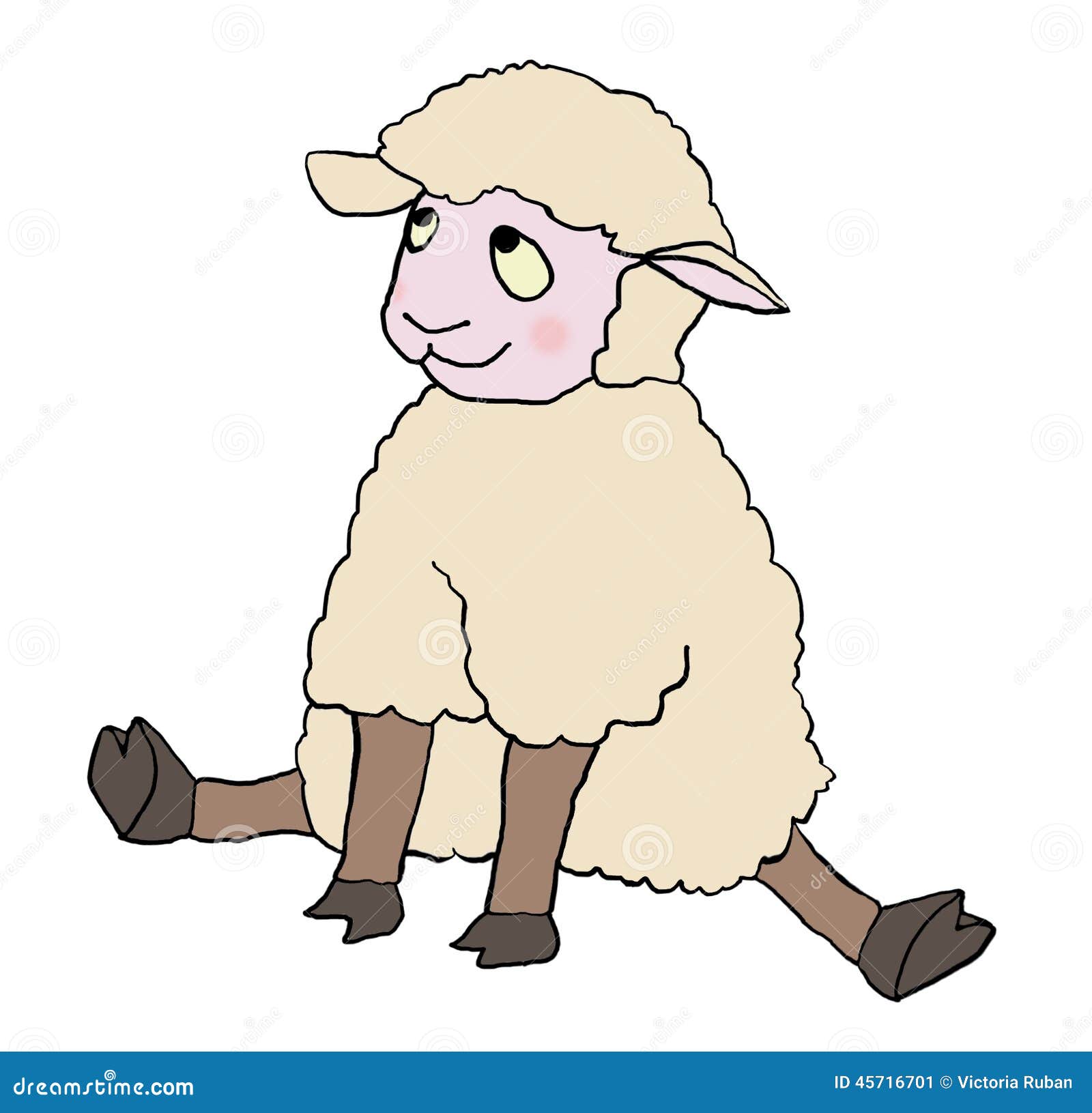 Sitting sheep stock illustration. Illustration of shearling - 45716701
