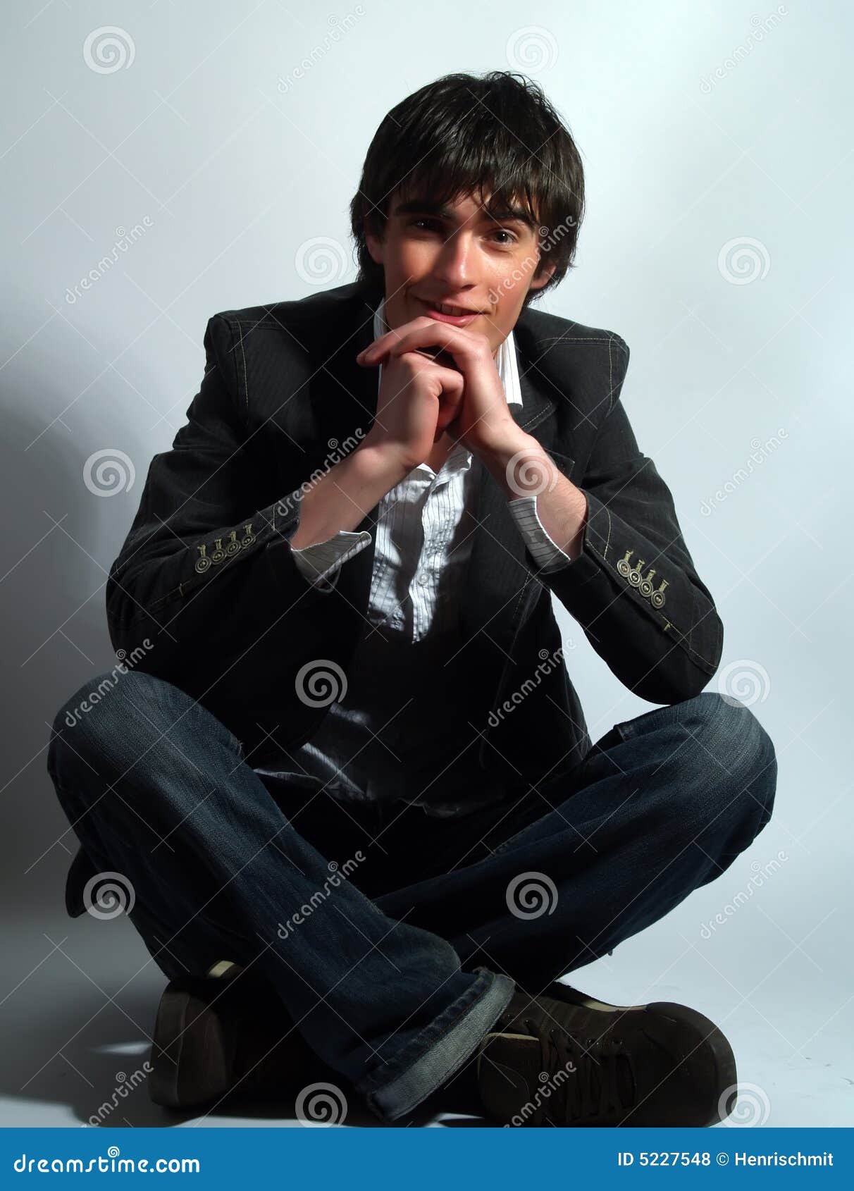 Sitting and smiling stock photo. Image of elegant, hairstyle - 5227548