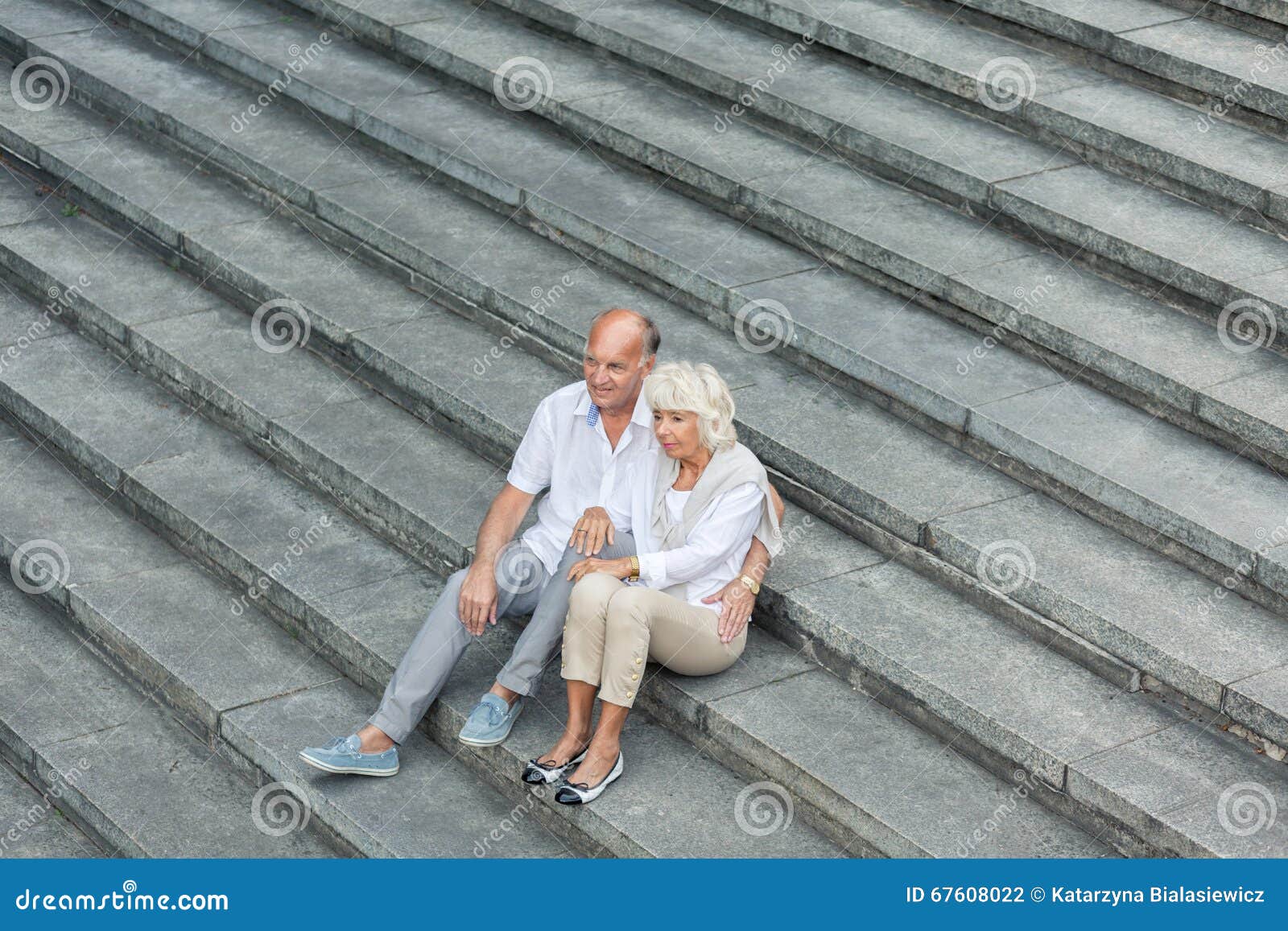 Sitting on the stairs stock photo. Image of woman, trip - 67608022