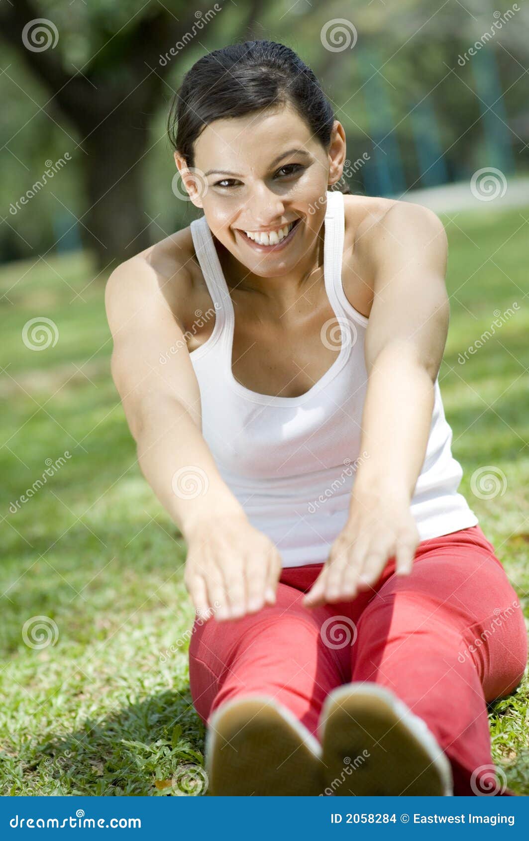 Sitting Stretch stock photo. Image of sporty, female, pretty - 2058284