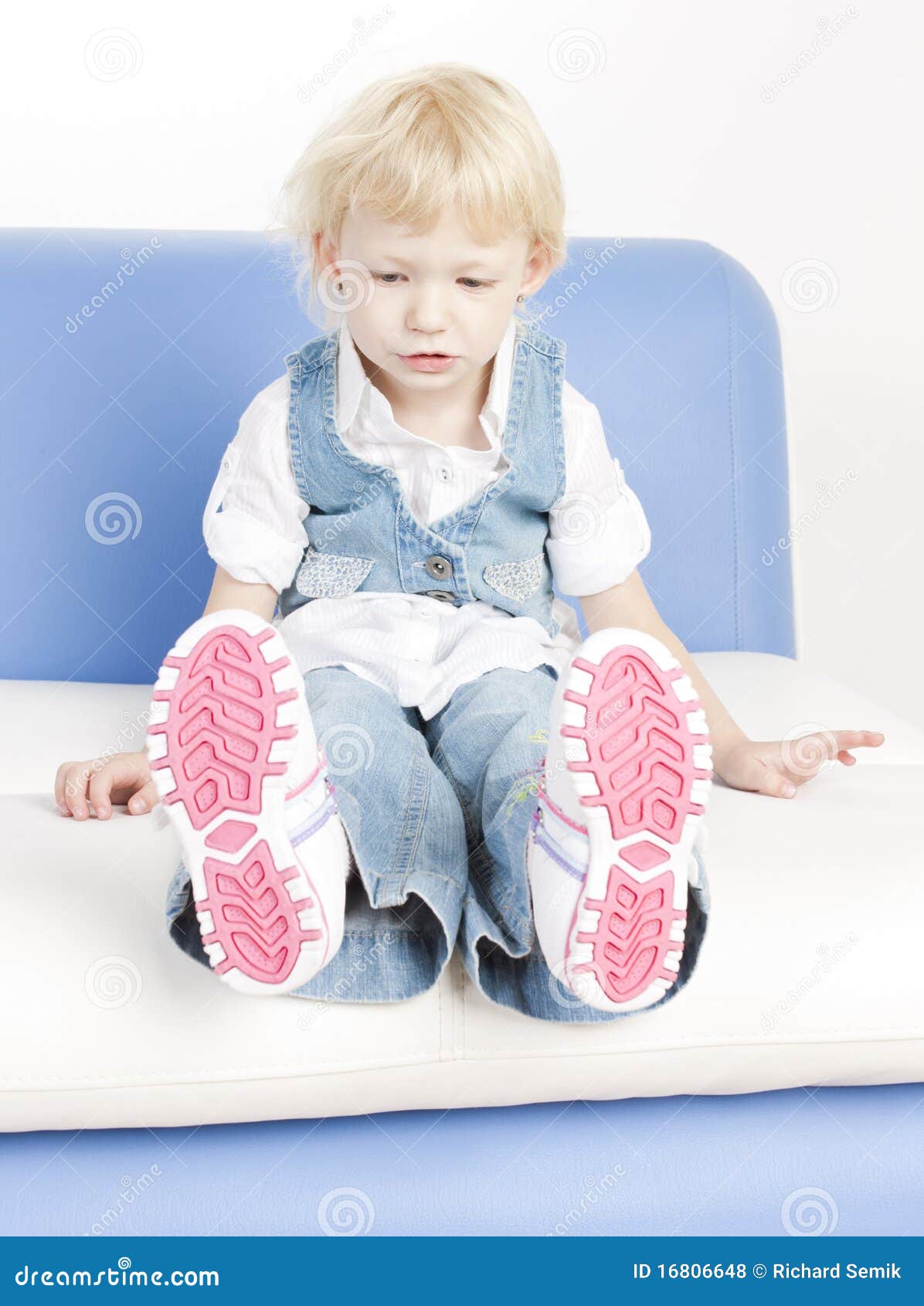 Sitting toddler stock photo. Image of denim, sitting - 16806648
