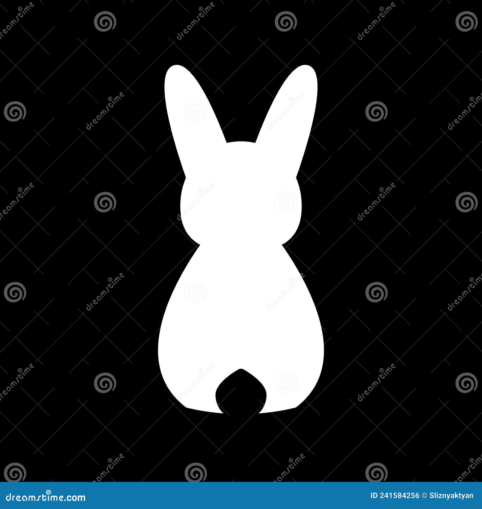 Vector Silhouette of a Black Rabbit on a Transparent Background. Back ...