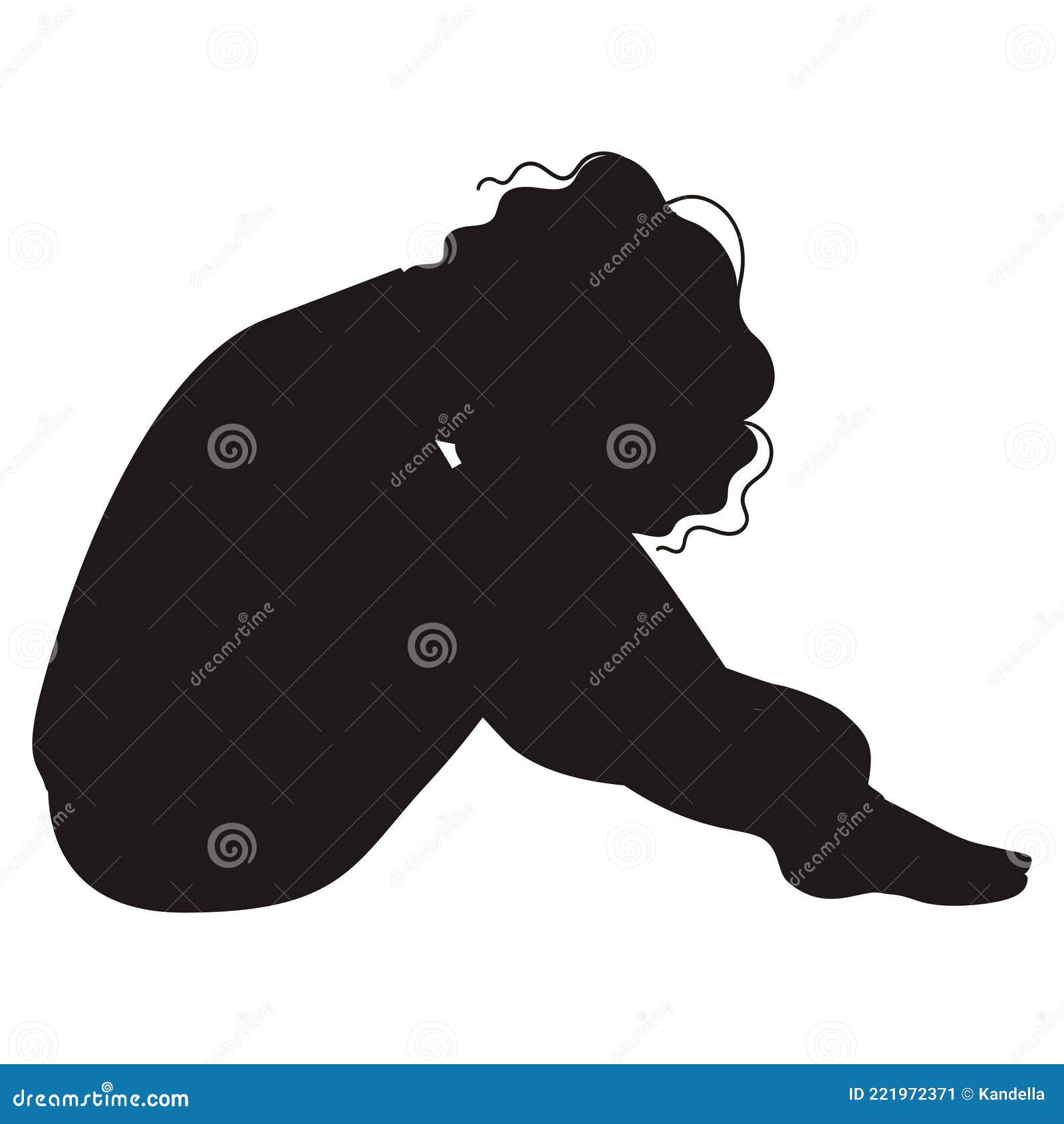Sitting Woman Black Silhouette. Stock Vector - Illustration of lady ...