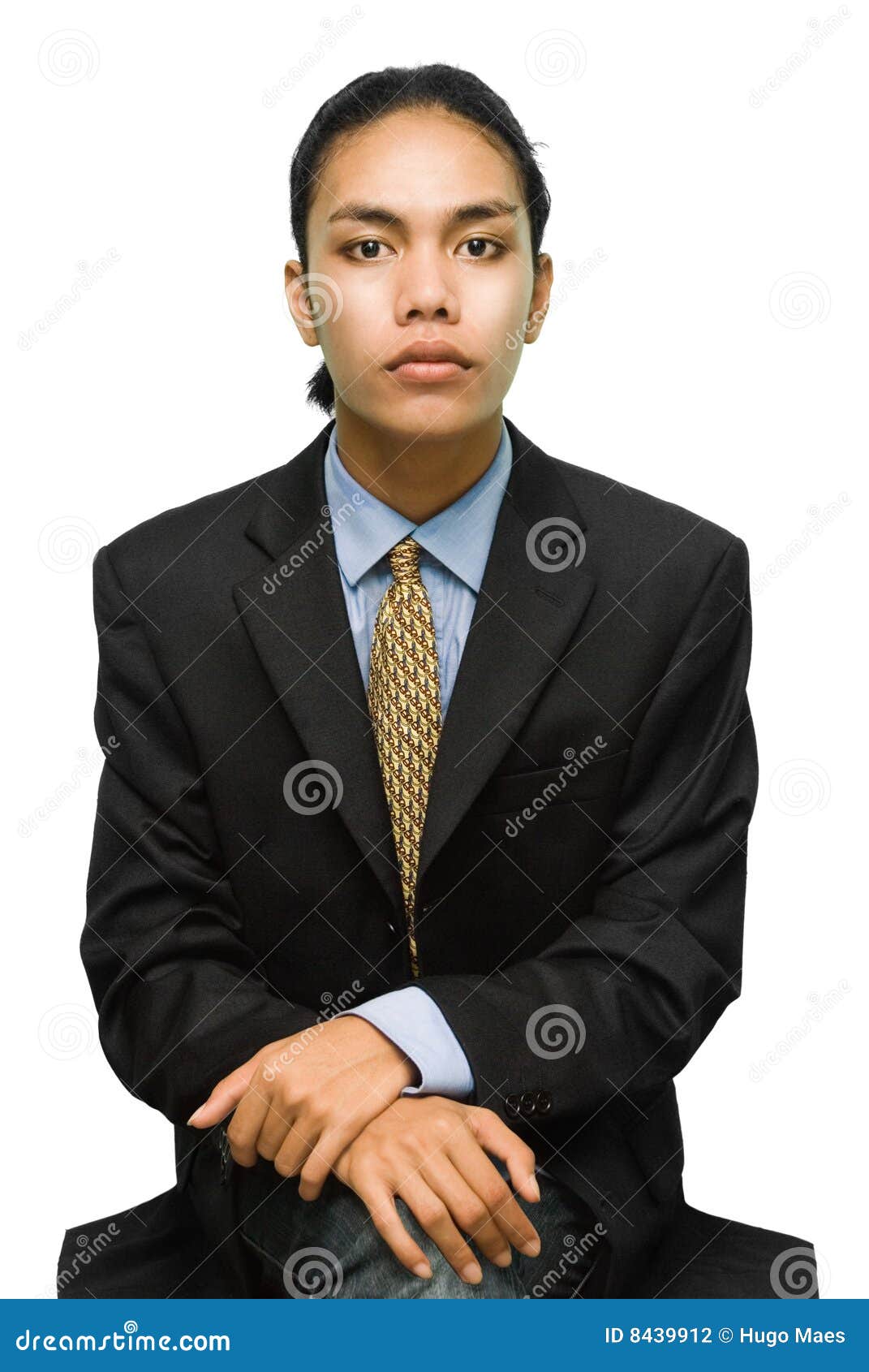 Sitting Young Creative Businessman Stock Photo - Image of minority ...