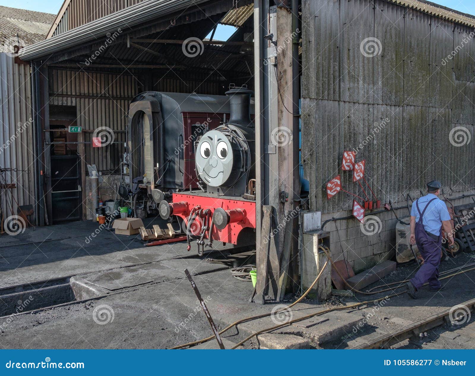 Children`s Well-know Train Character Seen on a Full Size Steam ...