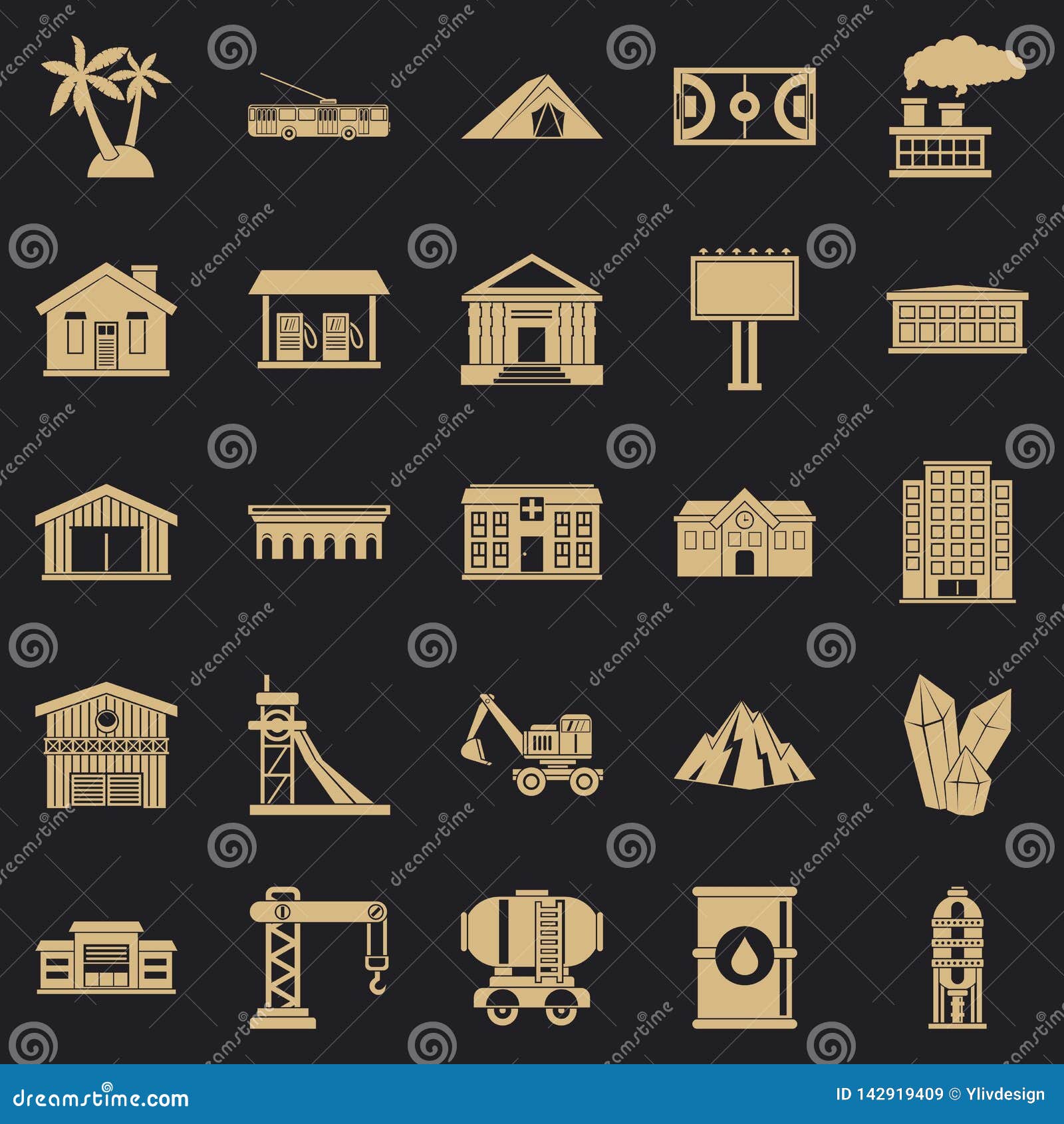 Situation Icons Set, Simple Style Stock Vector - Illustration of forest ...