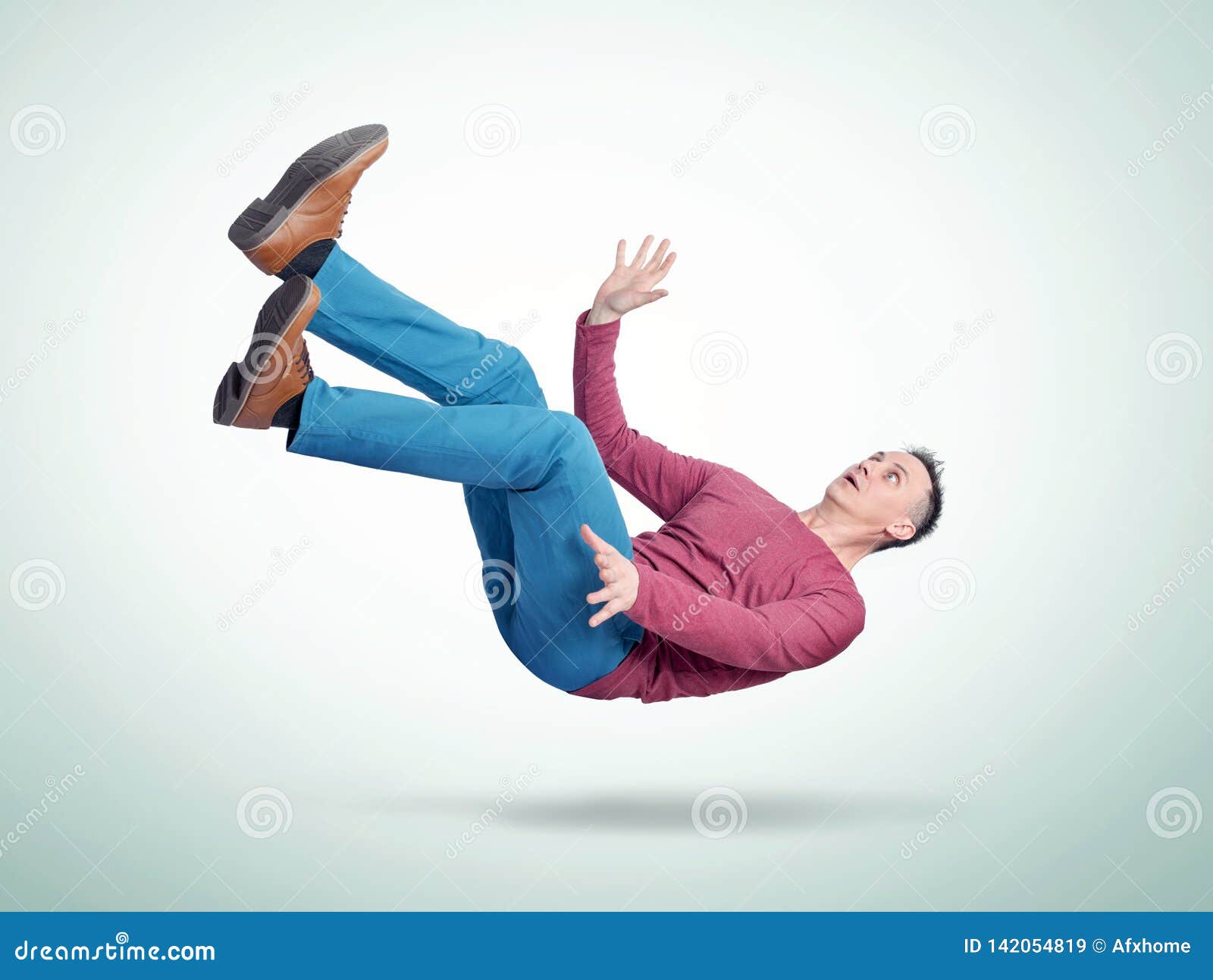 Situation, the Man in Casual Clothes is Falling. Concept of an Accident ...