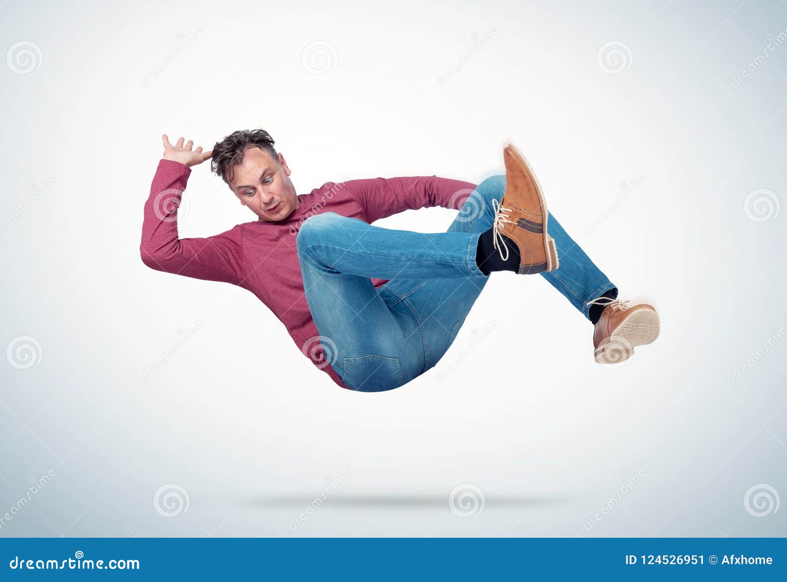 Situation, a Man Falls. Concept of an Accident Stock Image - Image of ...