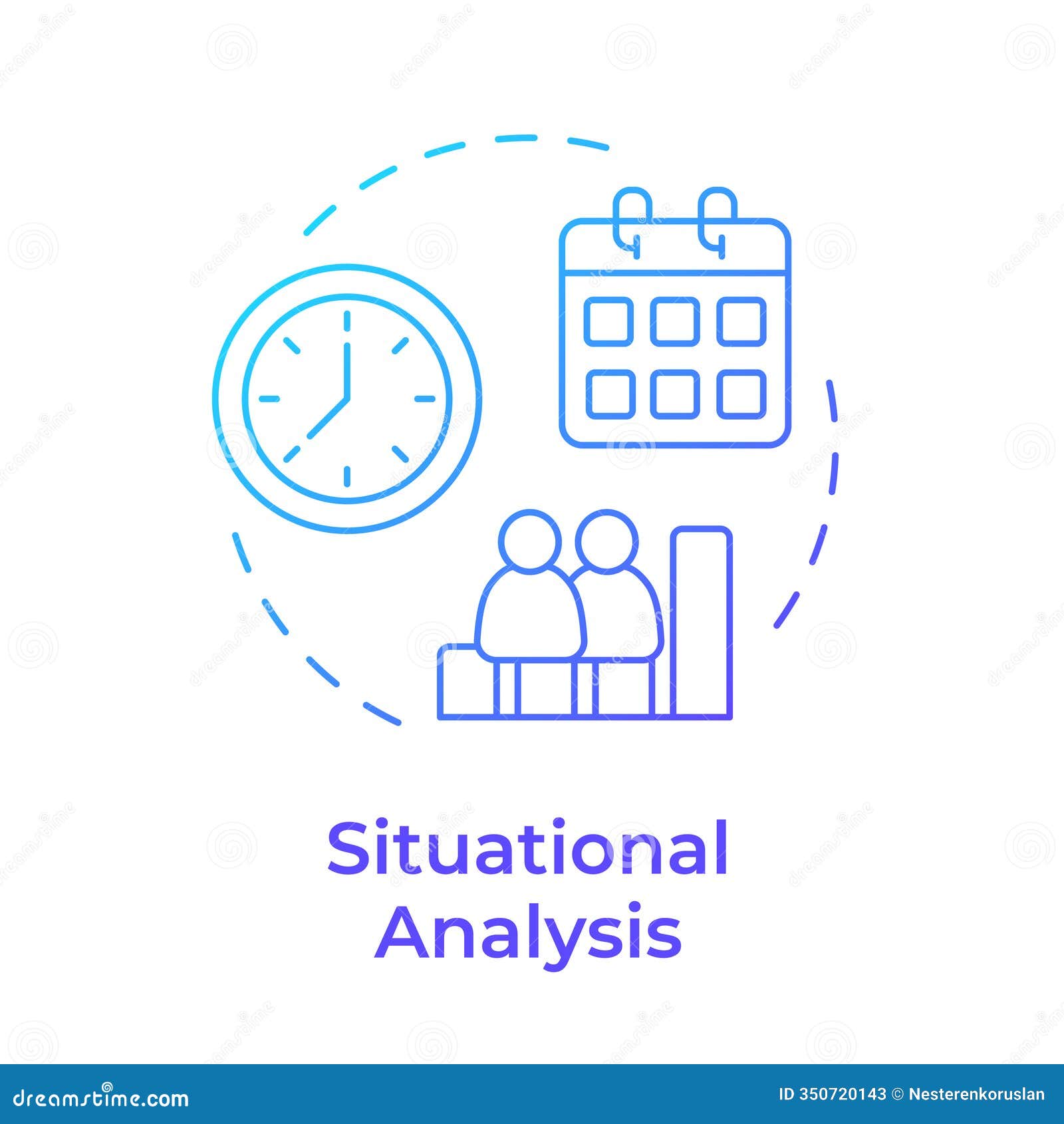 Situational Analysis Blue Gradient Concept Icon Cartoon Vector ...