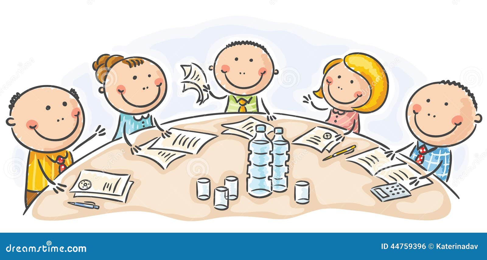 Sitzung Oder Konferenz Ringsum Die Tabelle Vektor Abbildung ...