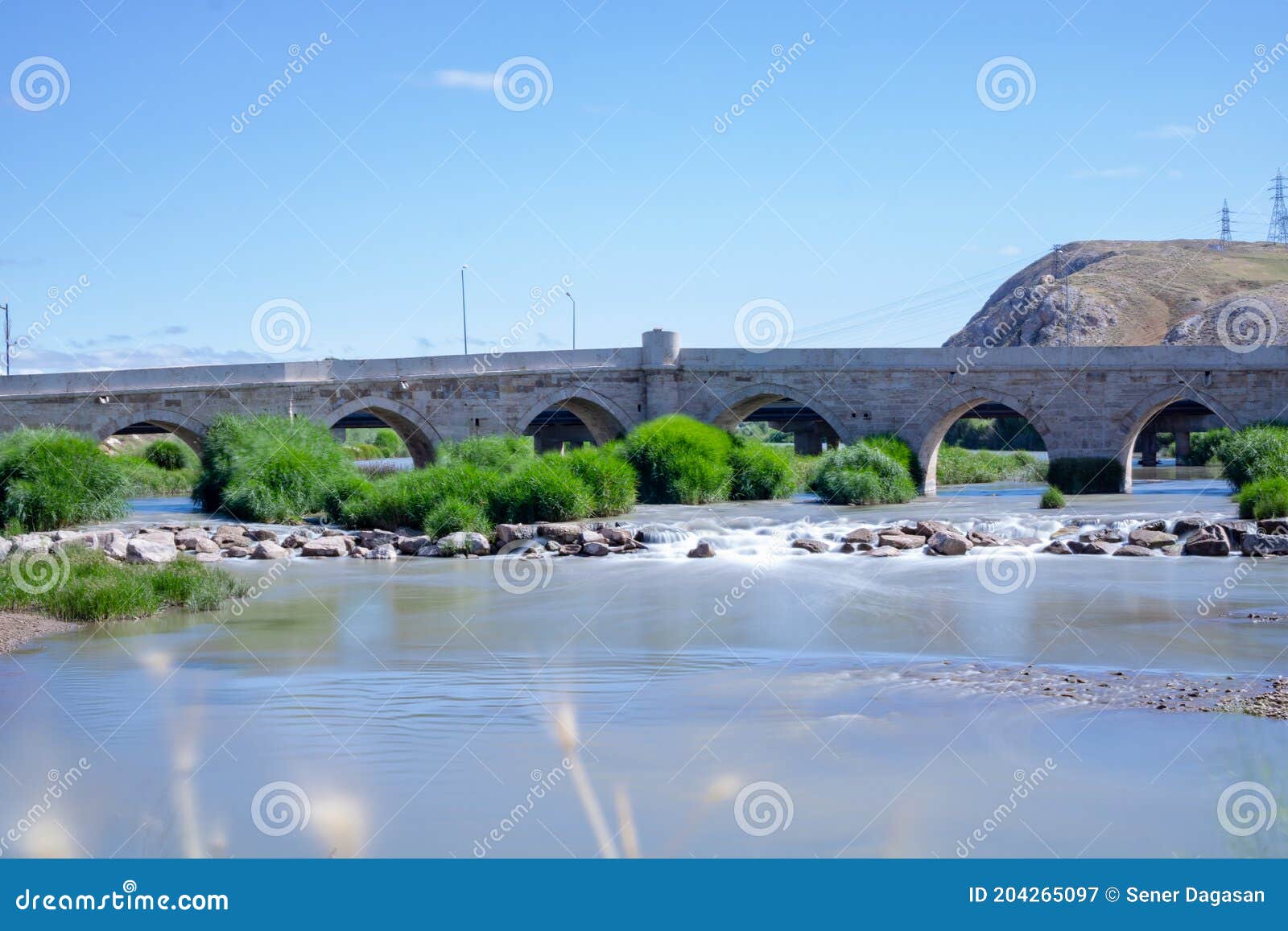 Sivas Egri Bridge and Kizilirmak River Stock Image - Image of bridge ...