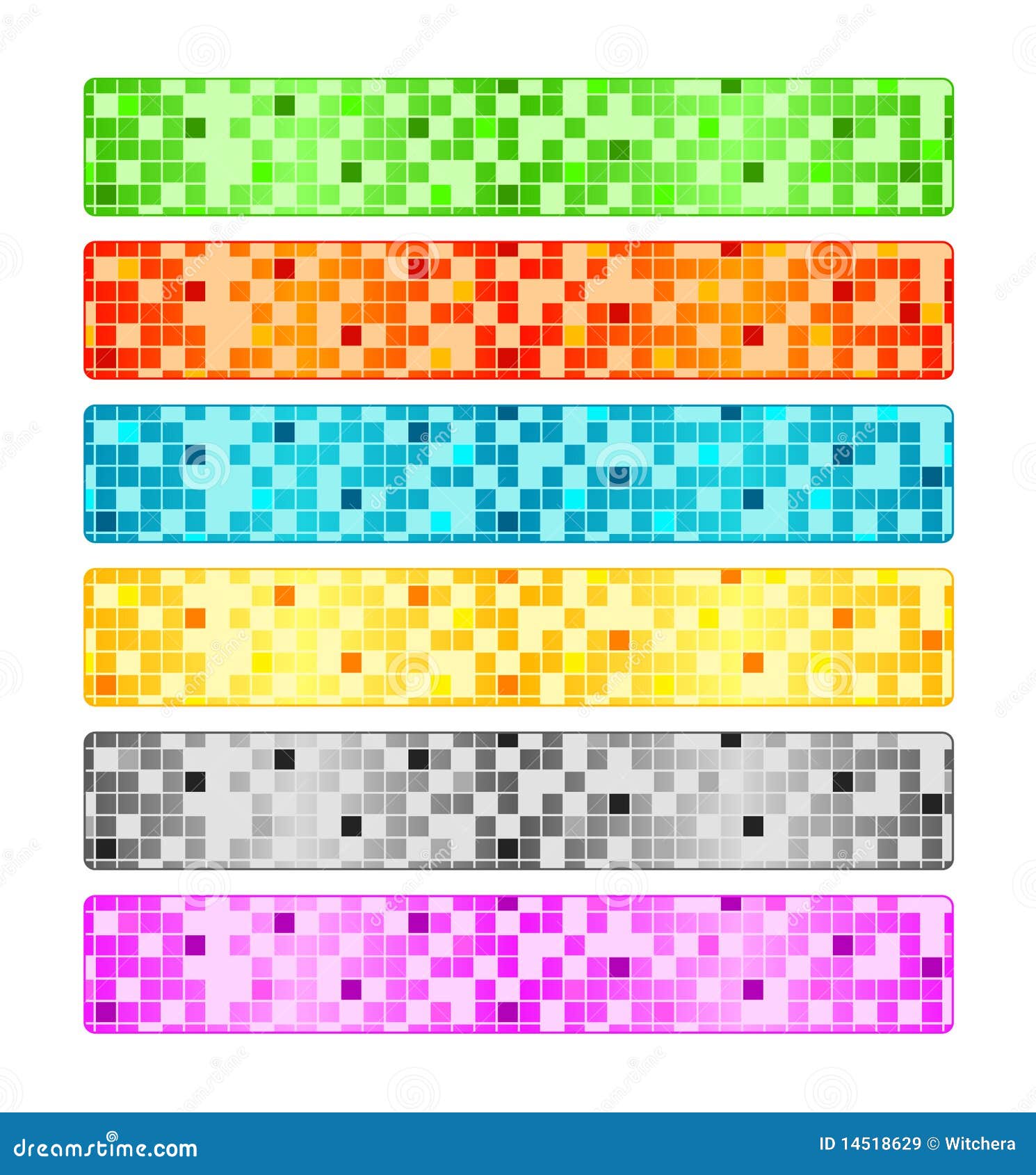 Six Abstract Pixel Banners Royalty Free Stock Images - Image: 14518629