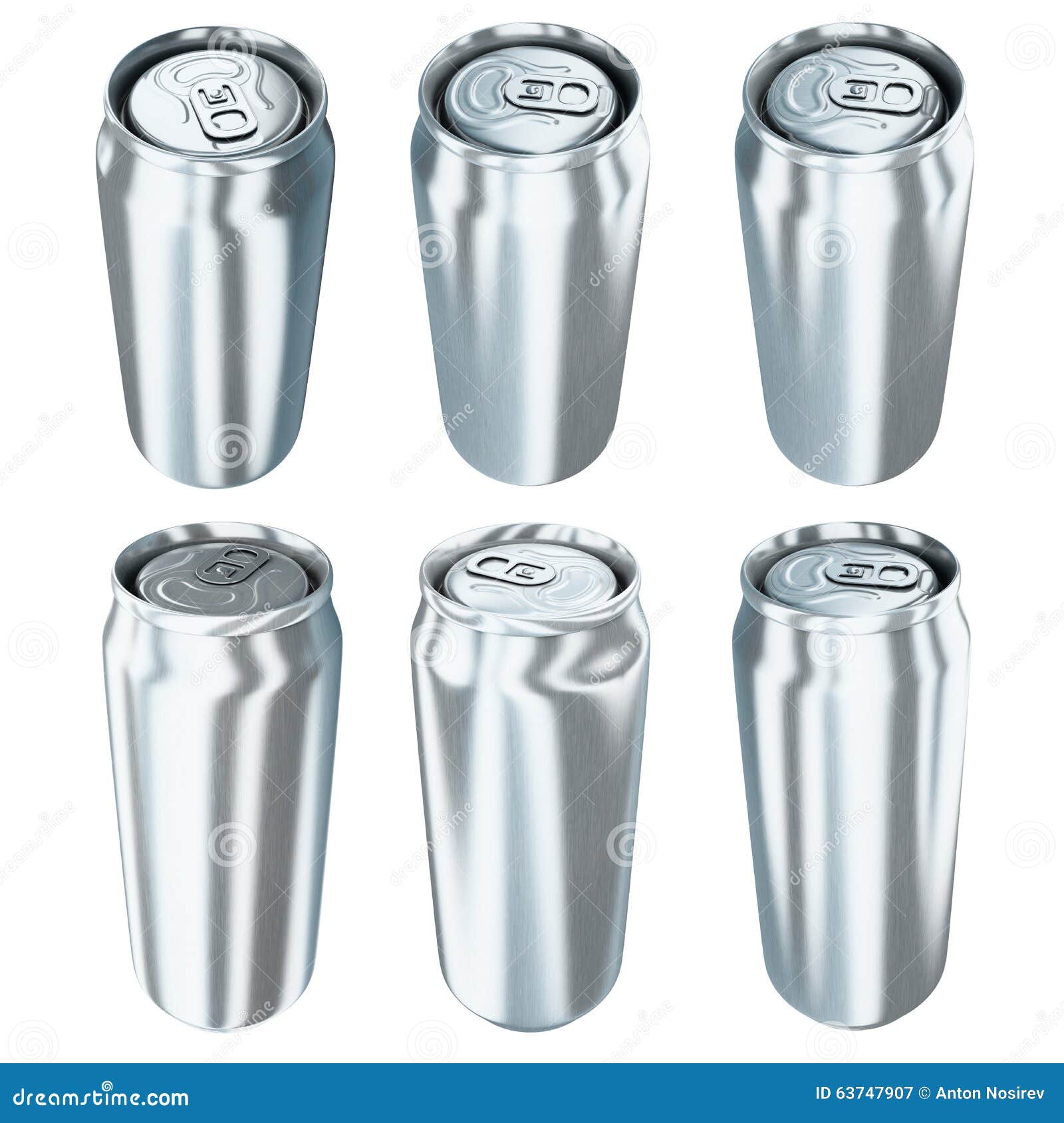 Six aluminum cans stock illustration. Illustration of white - 63747907